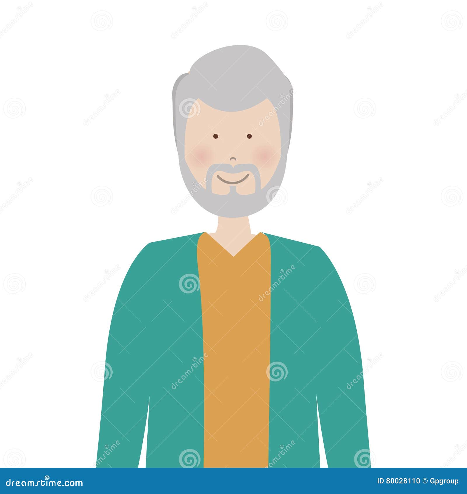 Cartoon old man stock vector. Illustration of hair, smile - 80028110
