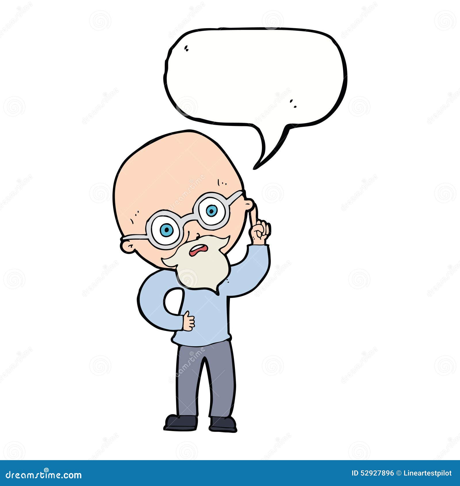 Cartoon Old Man with Speech Bubble Stock Illustration - Illustration of ...