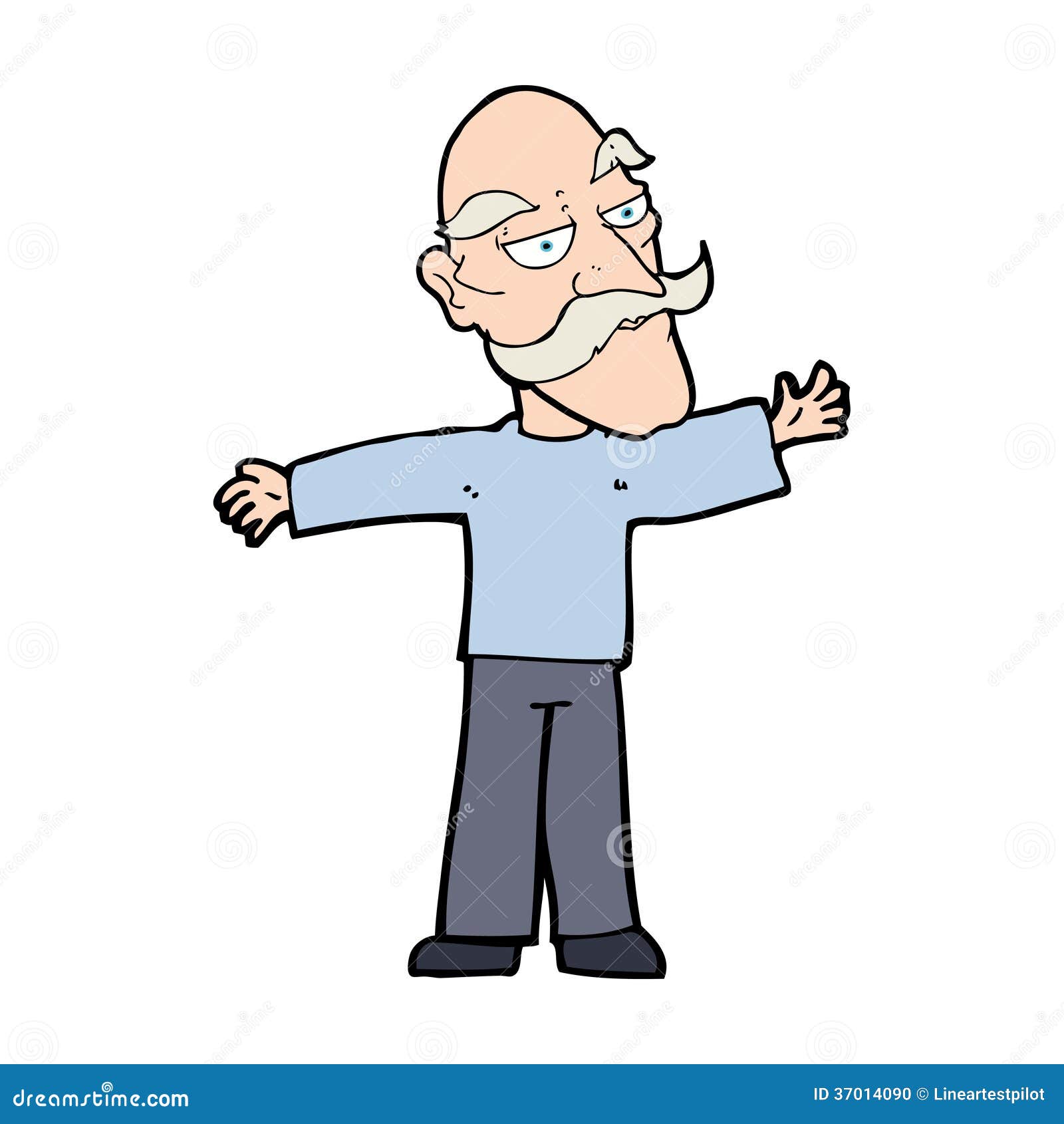 Cartoon Old Man Spreading Arms Wide Stock Vector Illustration Of Clip
