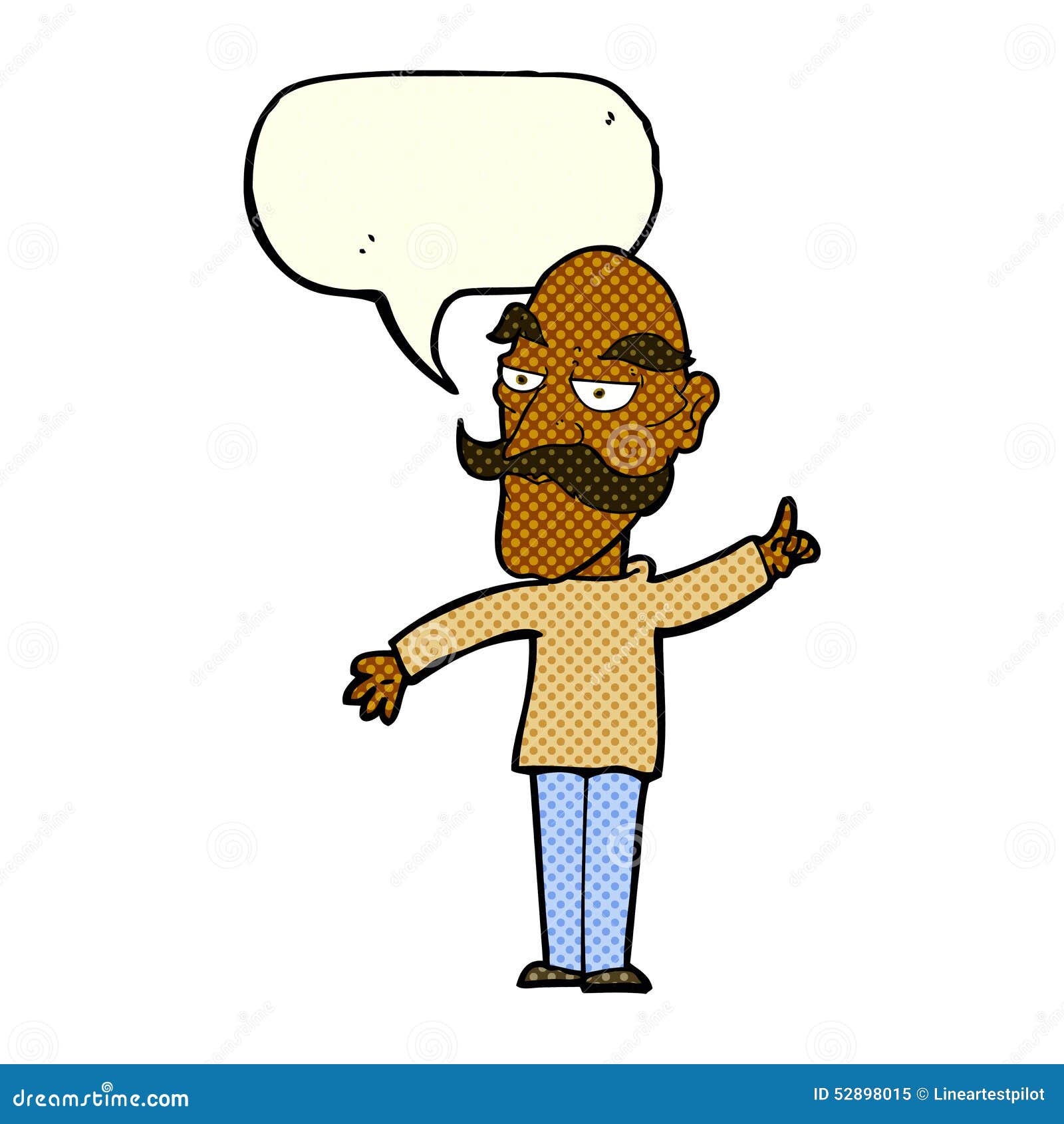 Cartoon Old Man Telling Story with Speech Bubble Stock Illustration ...