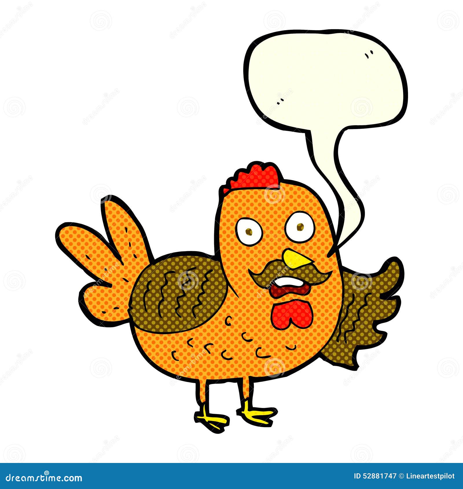 Cartoon Old Rooster with Speech Bubble Stock Illustration ...