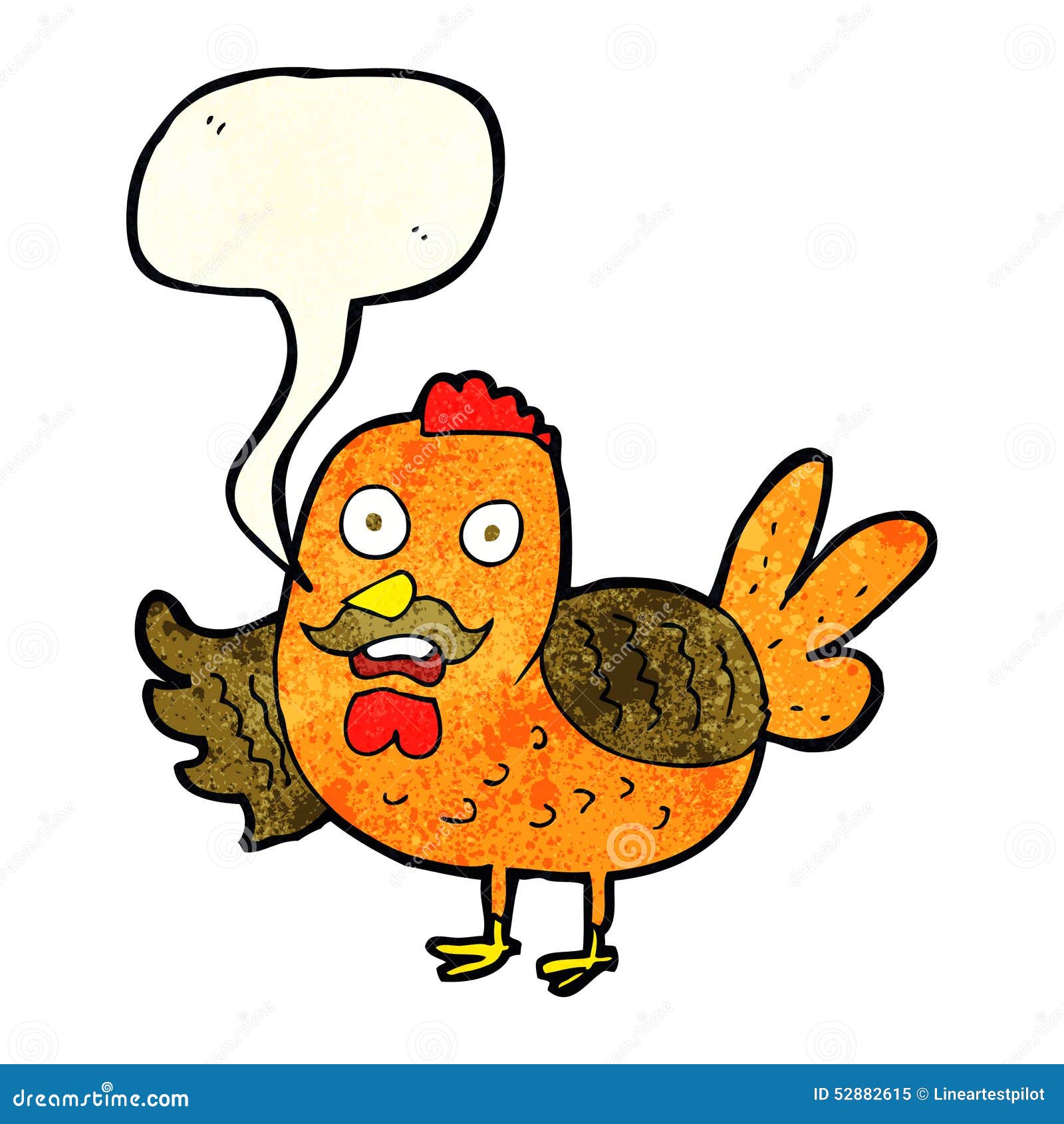 Cartoon Old Rooster with Speech Bubble Stock Illustration ...