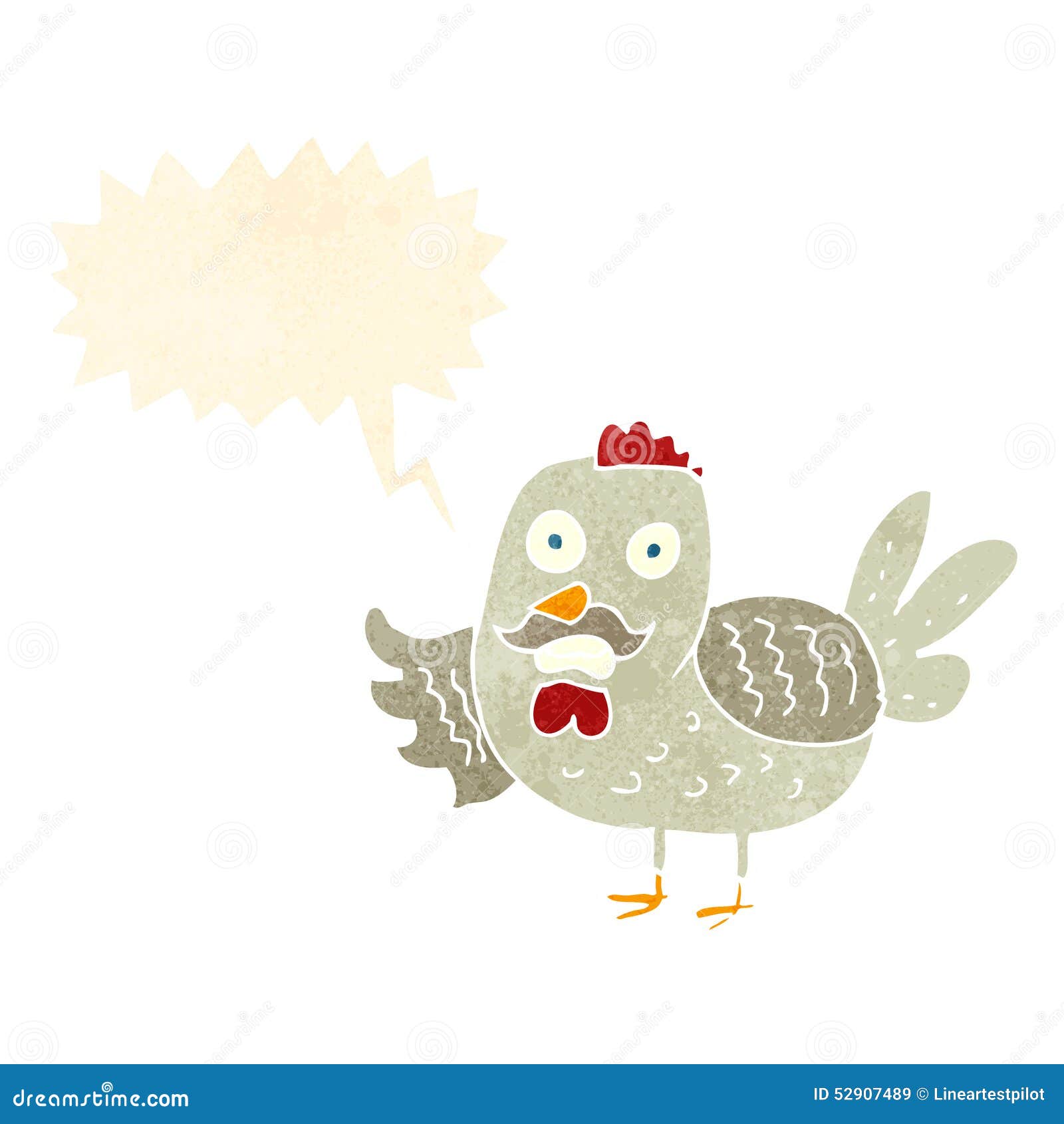 Cartoon Old Rooster with Speech Bubble Stock Illustration ...