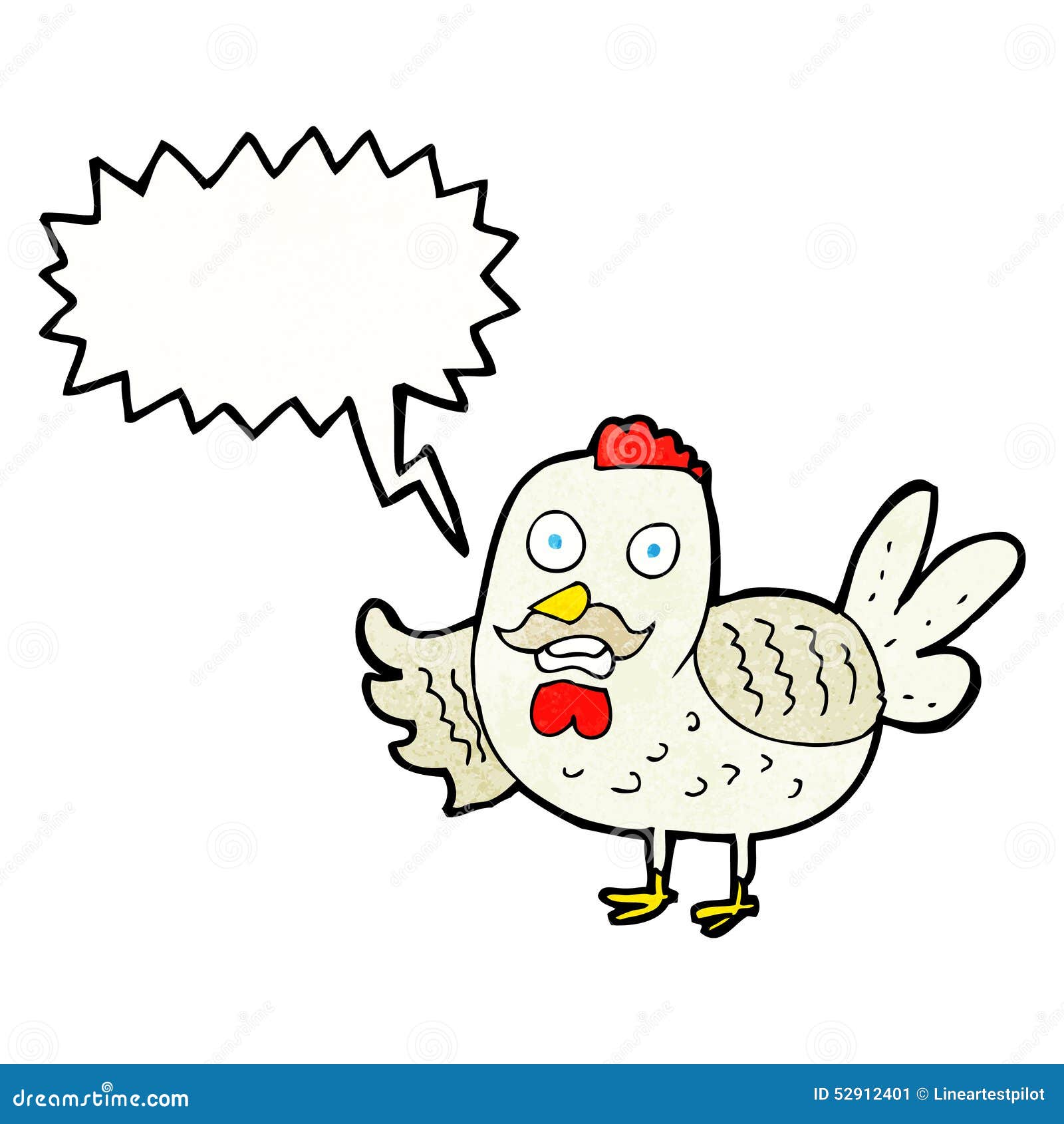 Cartoon Old Rooster with Speech Bubble Stock Illustration ...