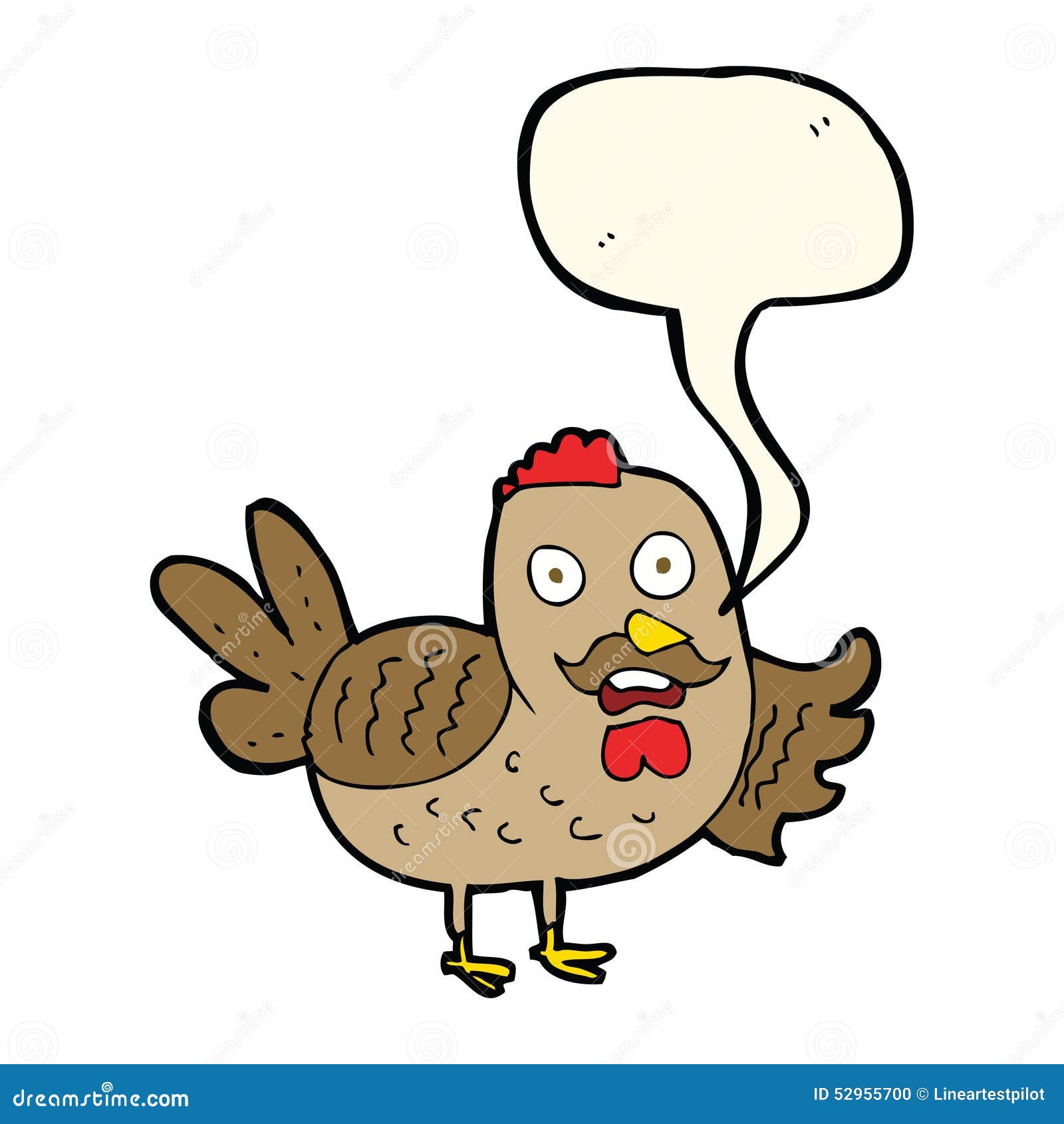 Cartoon Old Rooster with Speech Bubble Stock Illustration ...