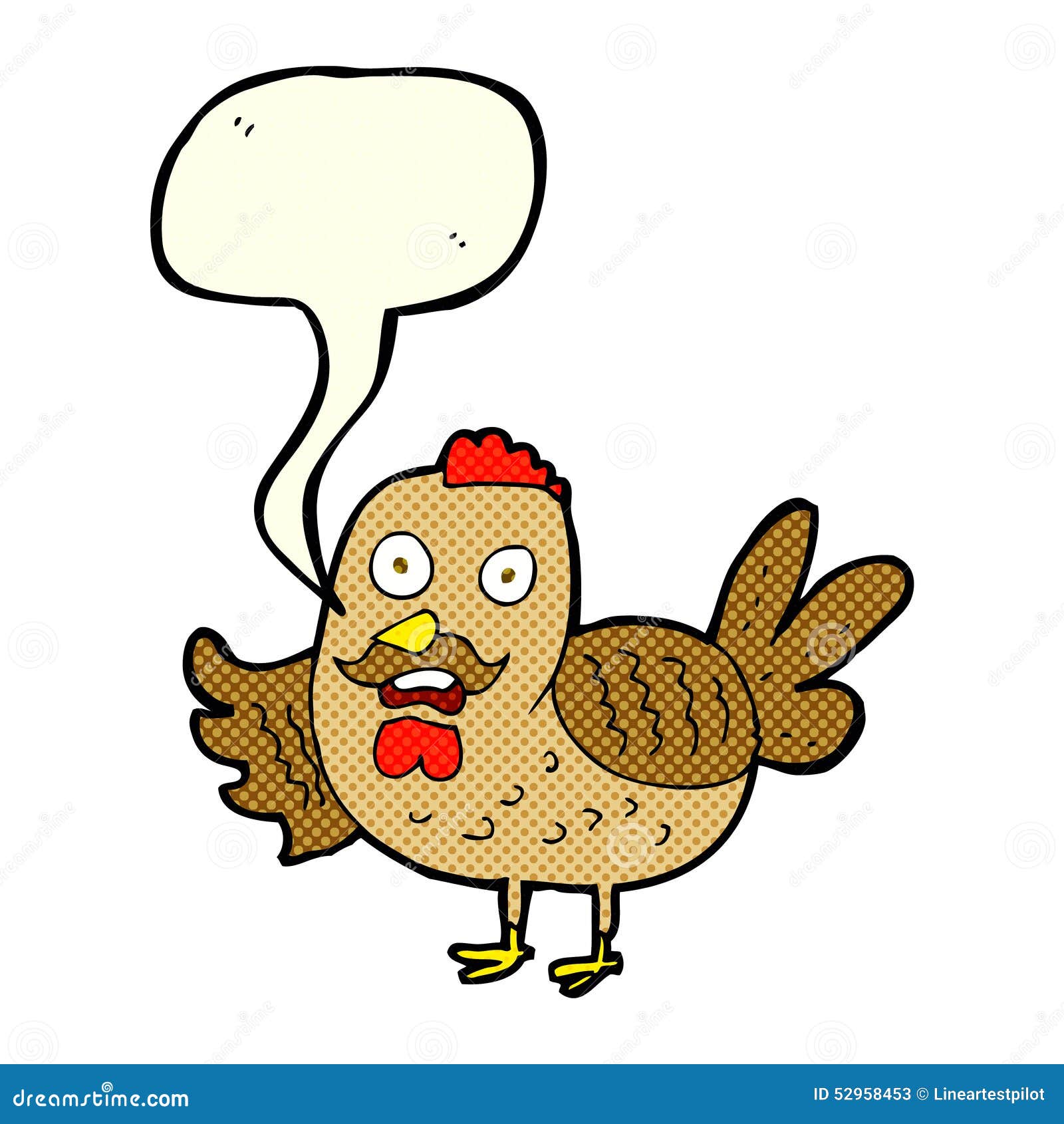 Cartoon Old Rooster with Speech Bubble Stock Illustration ...