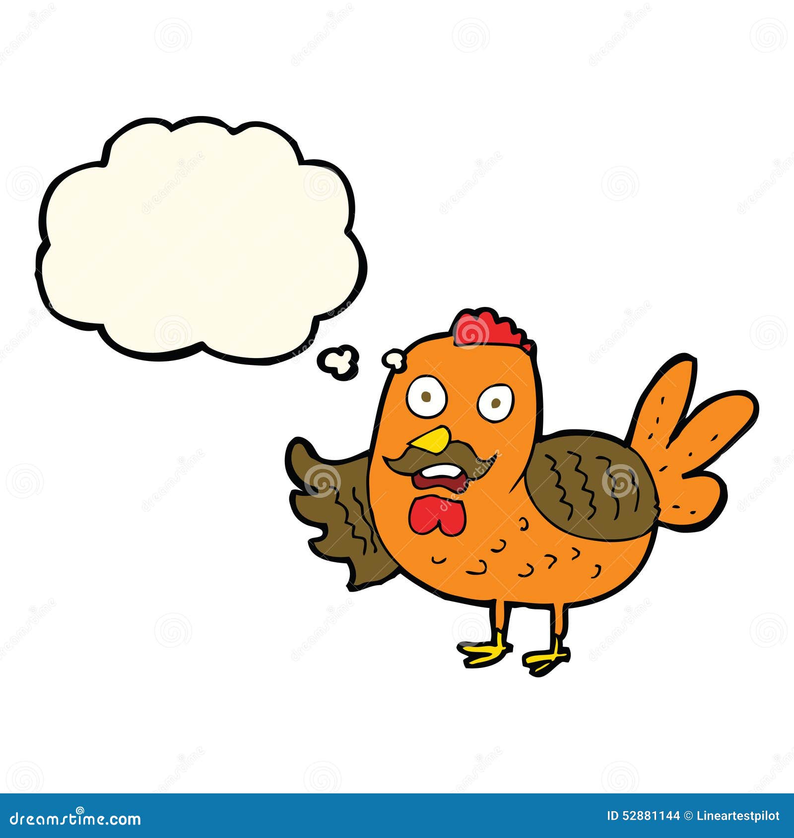 Cartoon Old Rooster with Thought Bubble Stock Illustration ...