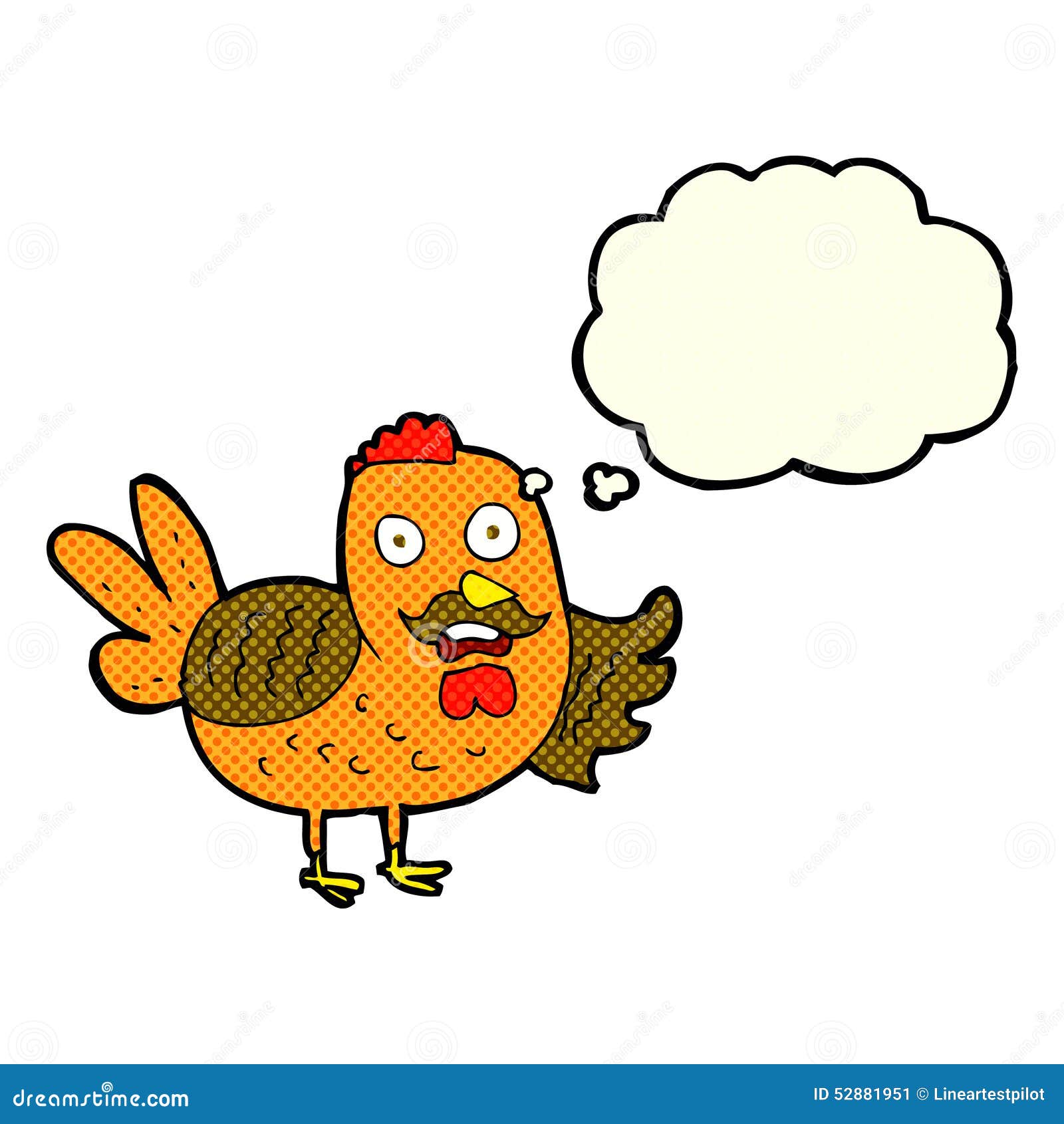 Cartoon Old Rooster with Thought Bubble Stock Illustration ...