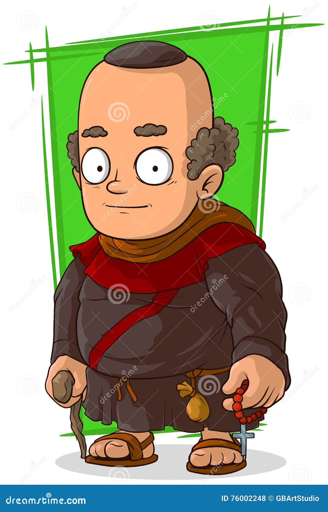 Cartoon old standing monk stock vector. Illustration of male - 76002248