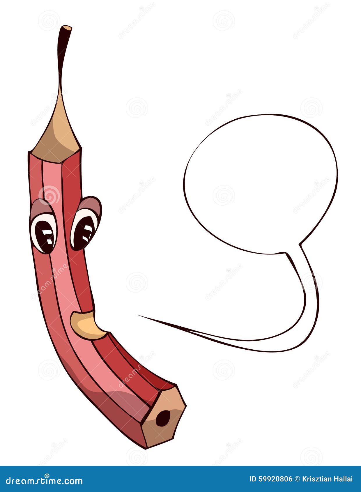 Cartoon Old Style Graphite Pencil with a Talking Balloon. Stock Vector ...