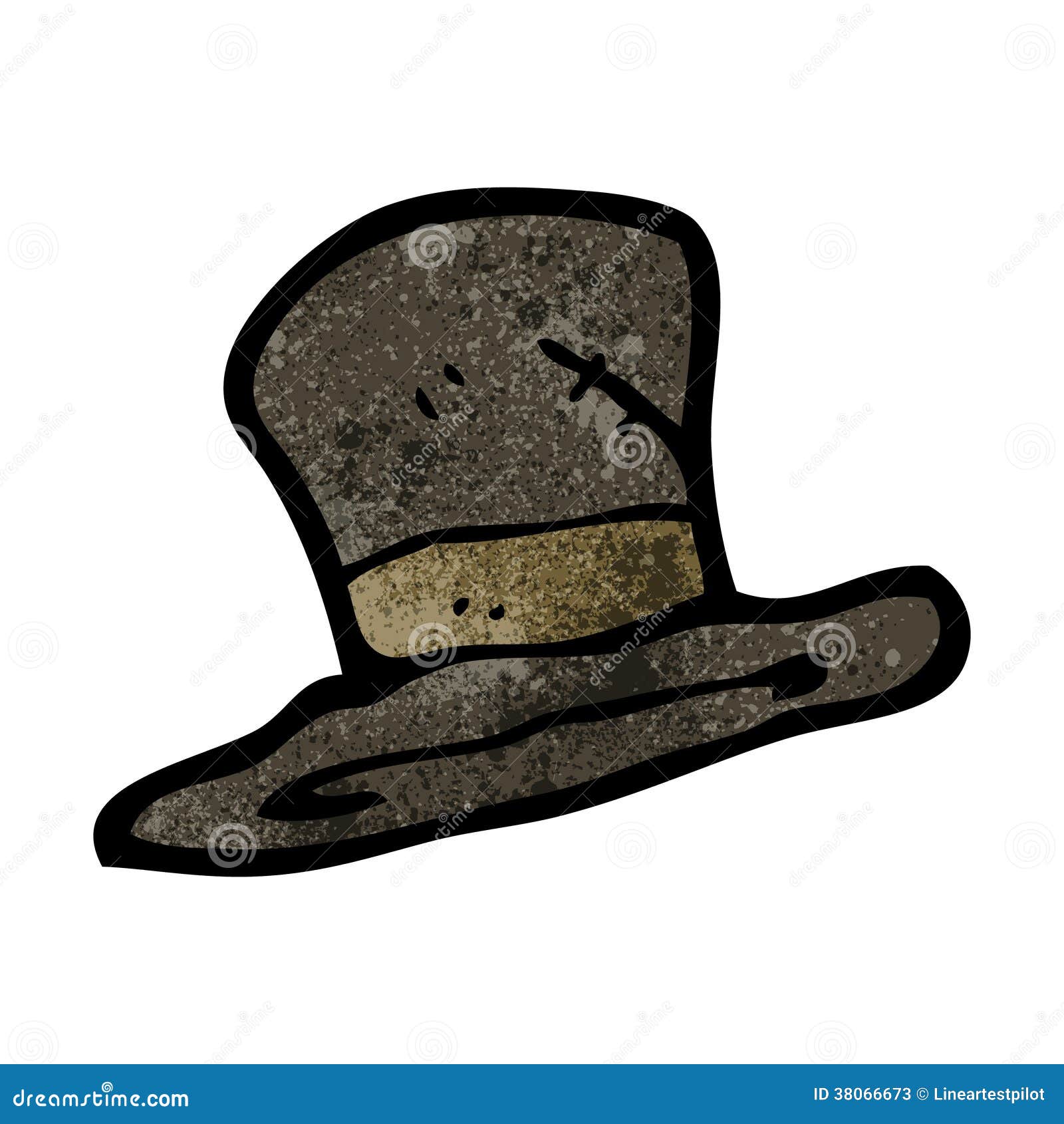 Cartoon old top hat stock vector. Illustration of doodle - 38066673