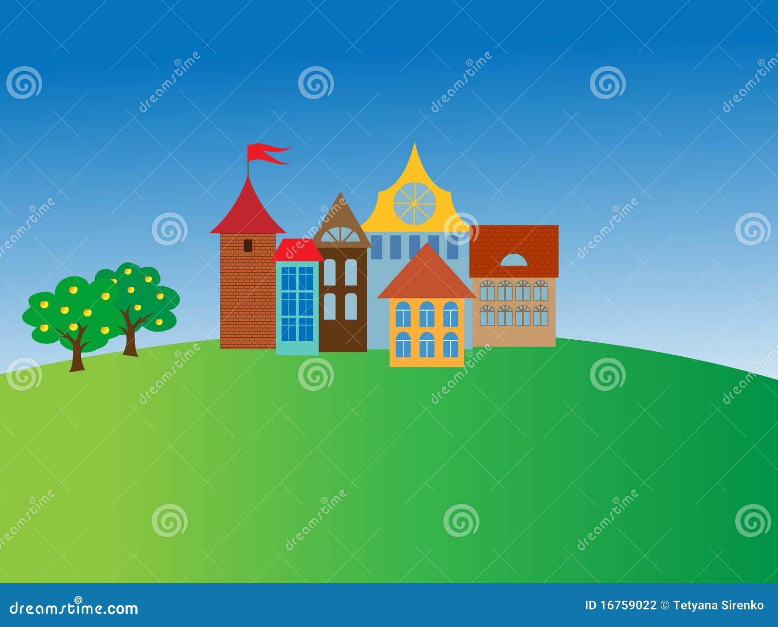 Cartoon Old Town Vector Illustration | CartoonDealer.com #16759022