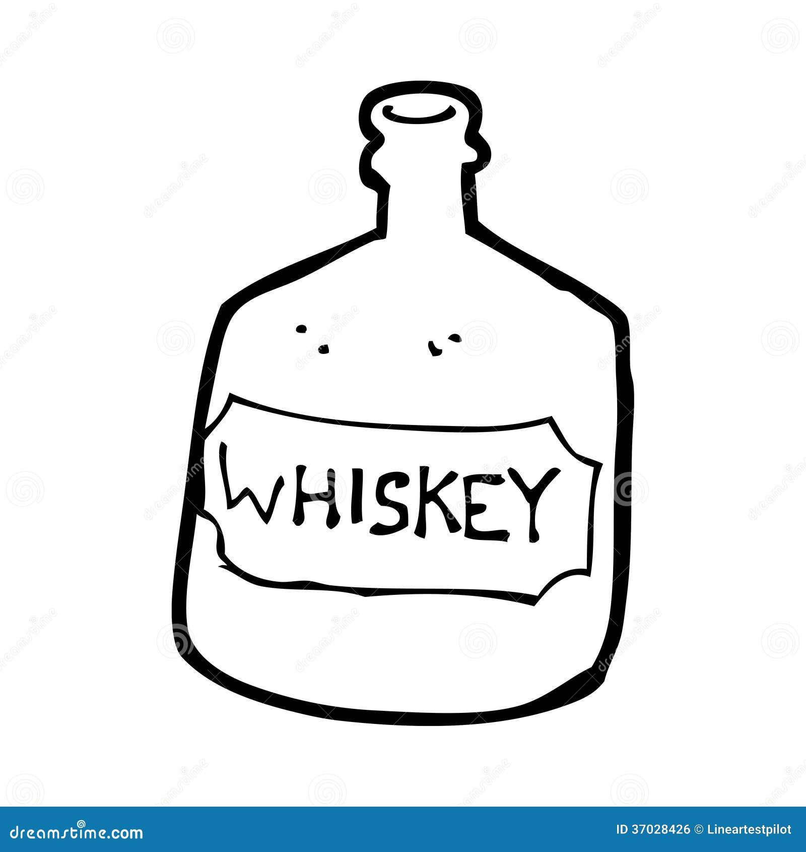 Cartoon Old Whiskey Bottle Royalty Free Stock Image - Image: 37028426