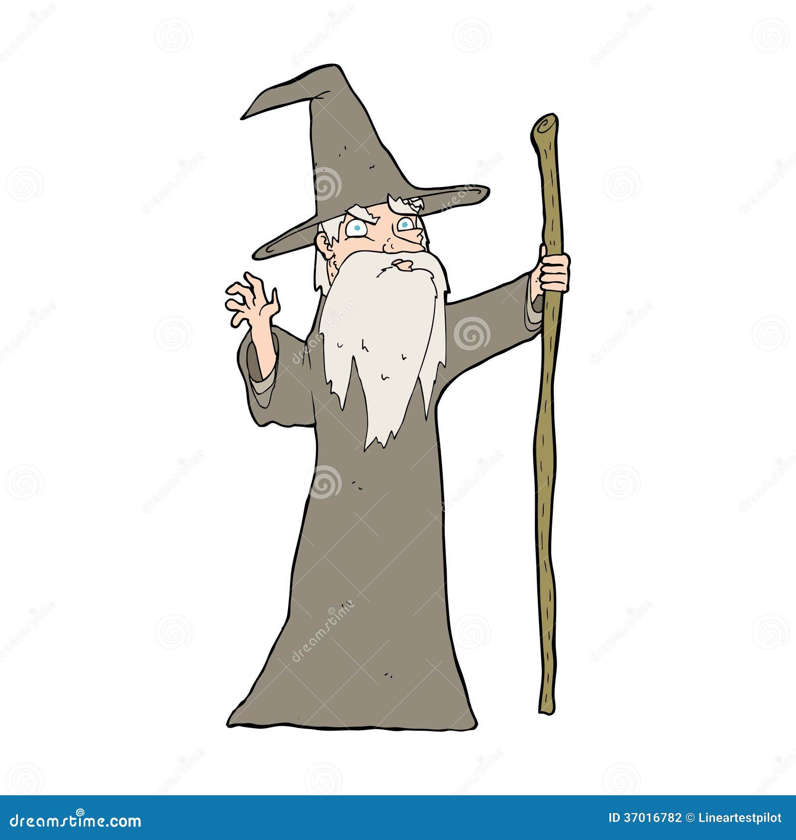 Cartoon old wizard stock vector. Illustration of cheerful - 37016782
