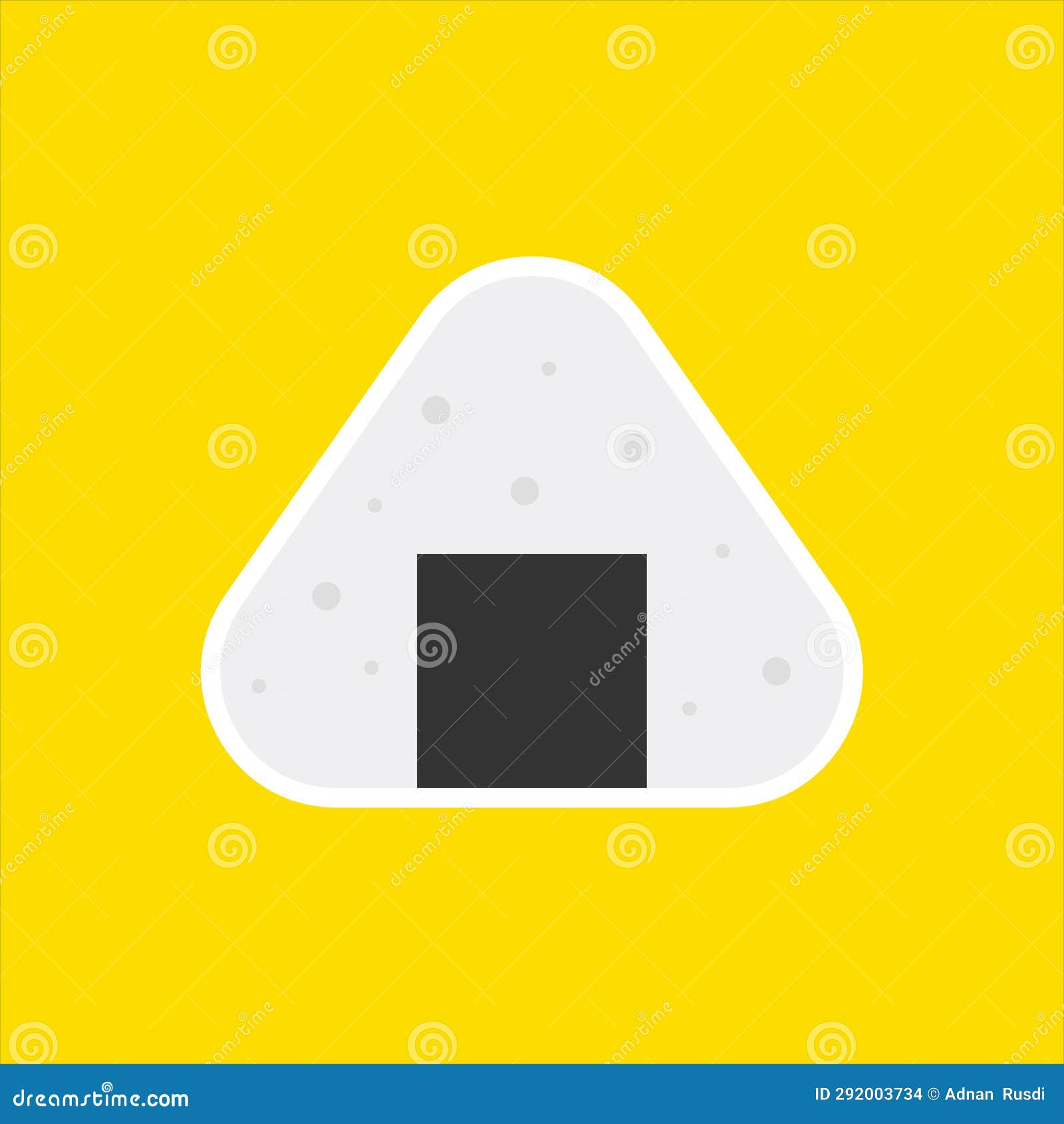 Cartoon Onigiri Flat Design Vector Illustration Stock Illustration ...