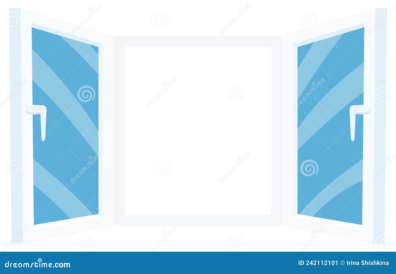 Cartoon Open Window. Vector Illustration Stock Vector - Illustration of ...