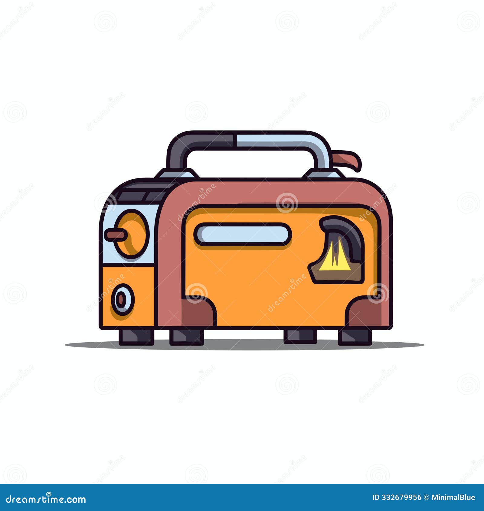 Cartoon Orange and Brown Electric Sander Icon Stock Illustration ...