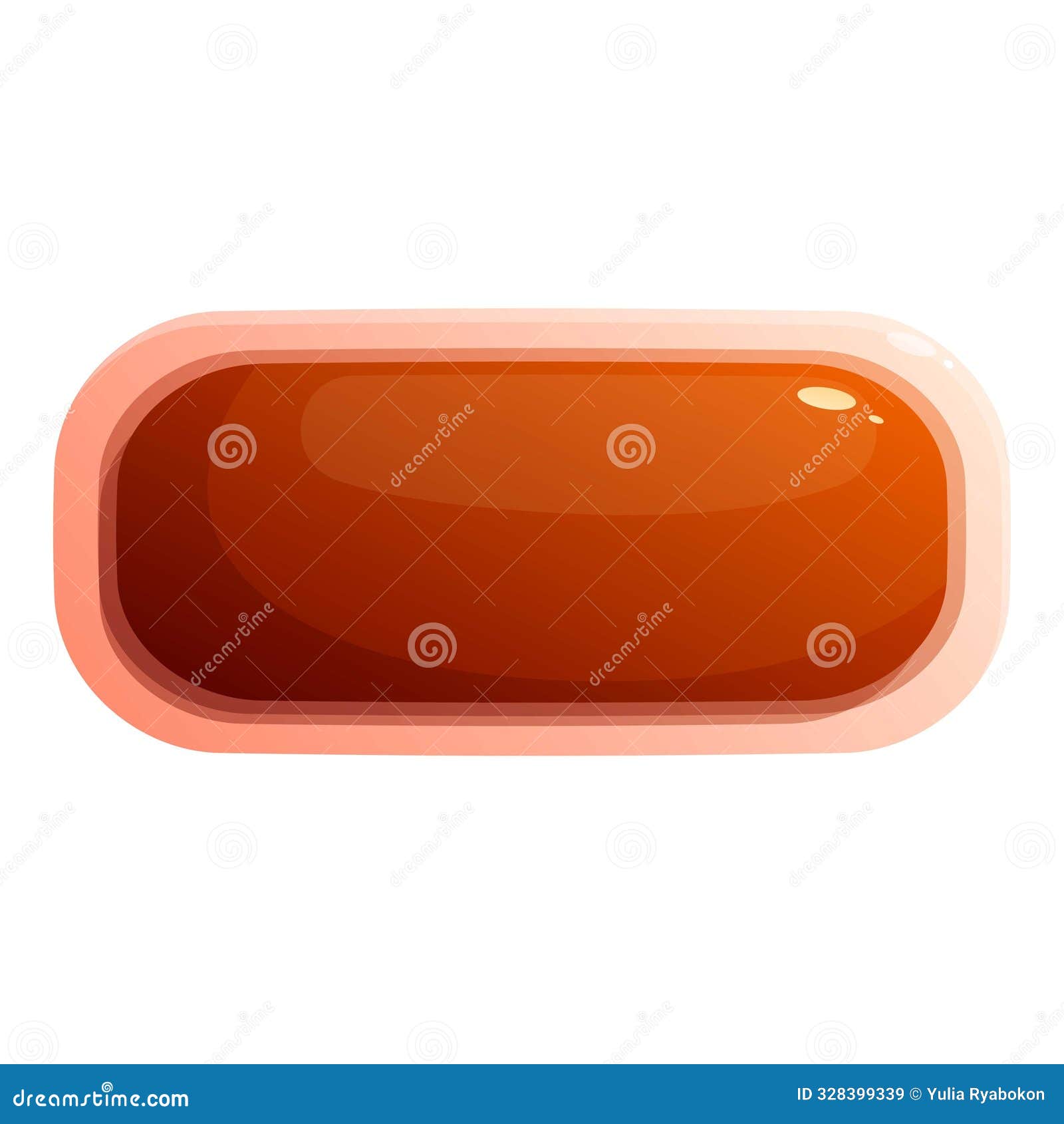 Cartoon Orange Button Glowing from within is Waiting To Be Pressed ...