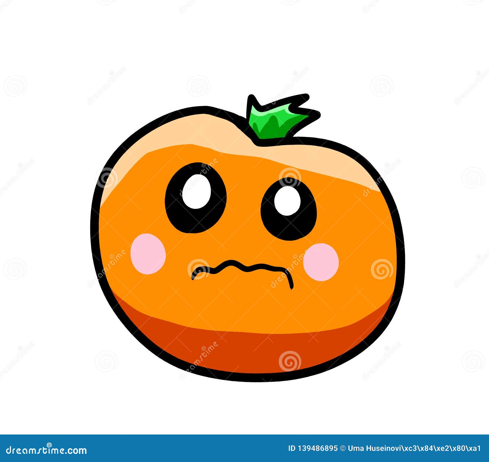 A Very Scared Cartoon Orange Stock Illustration - Illustration of ...