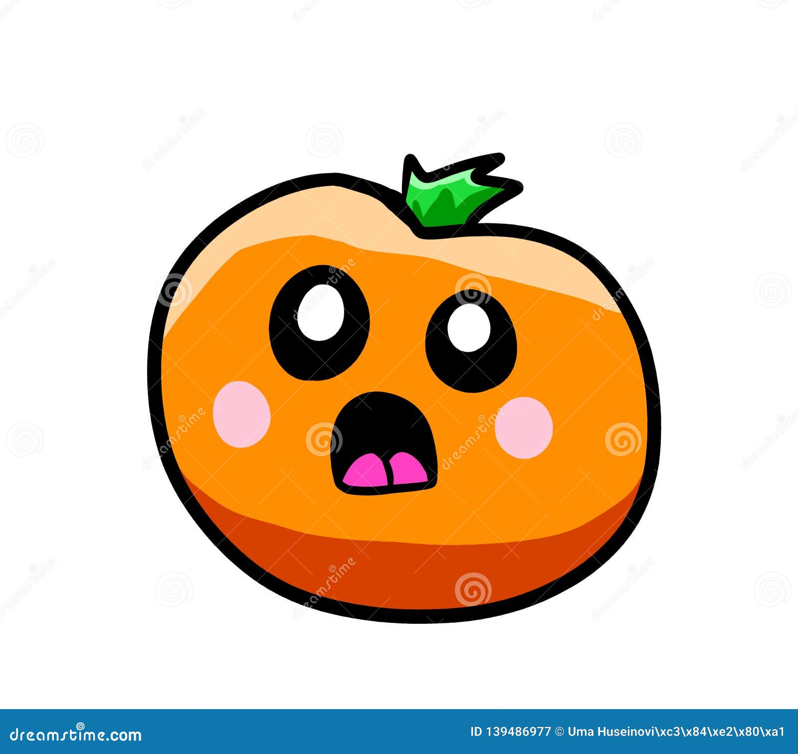 A Very Surprised Cartoon Orange Stock Illustration - Illustration of ...