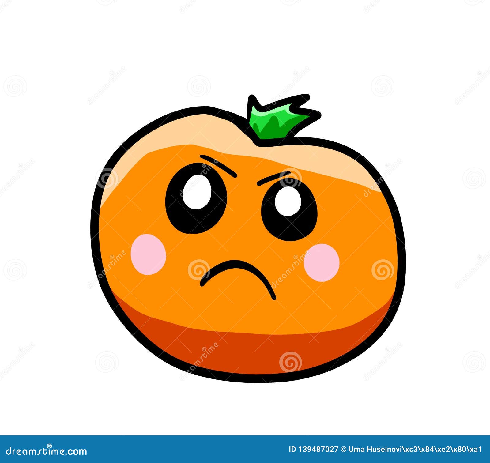 A Very Angry Cartoon Orange Stock Illustration - Illustration of ...