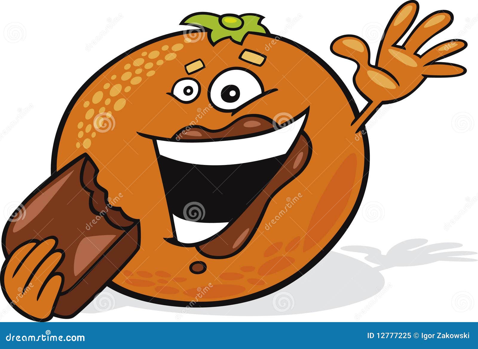 Cartoon Orange Eat Chocolate Stock Vector - Illustration of comic ...