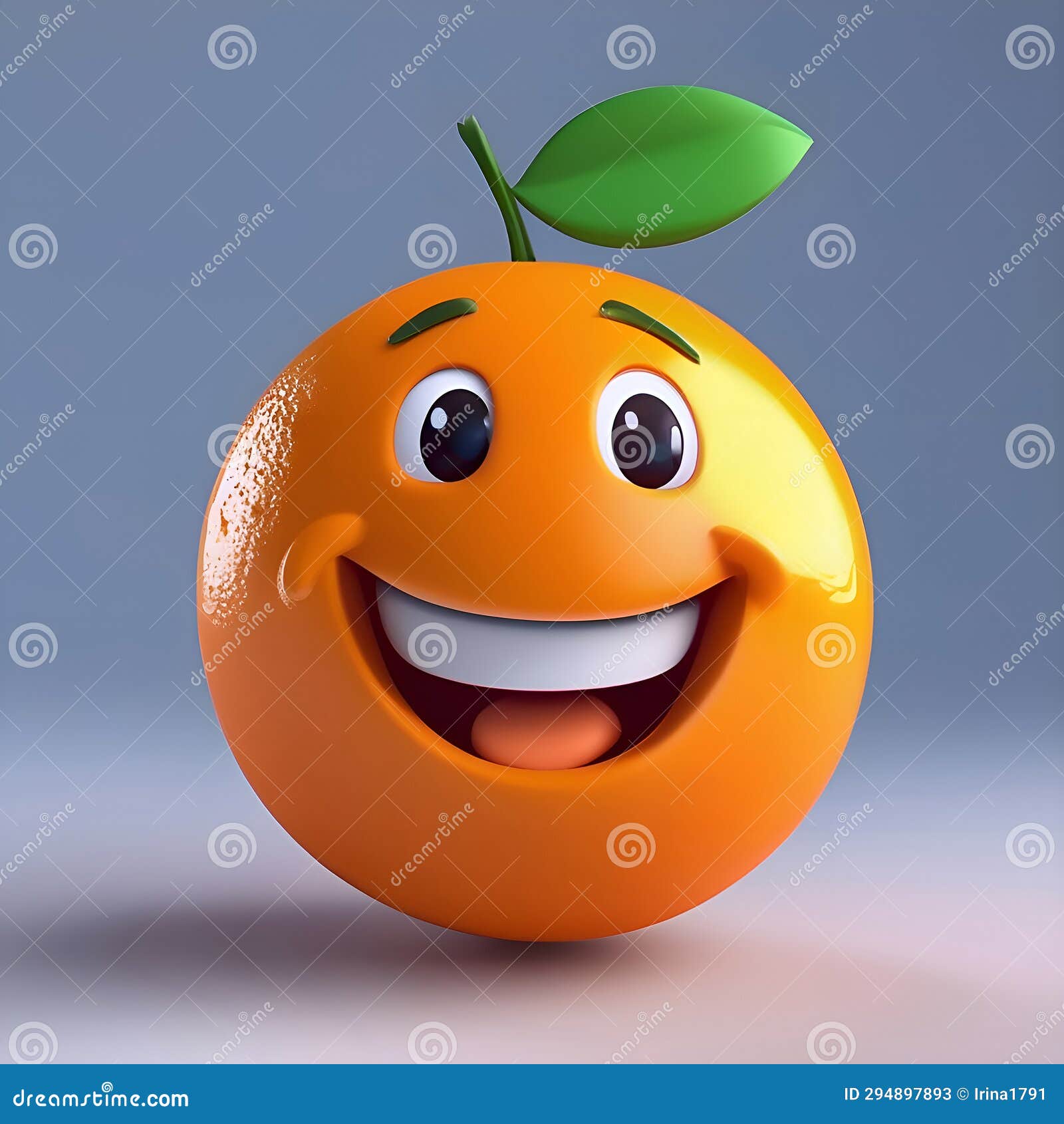 Cartoon Orange with a Happy Smiling Face Stock Illustration ...