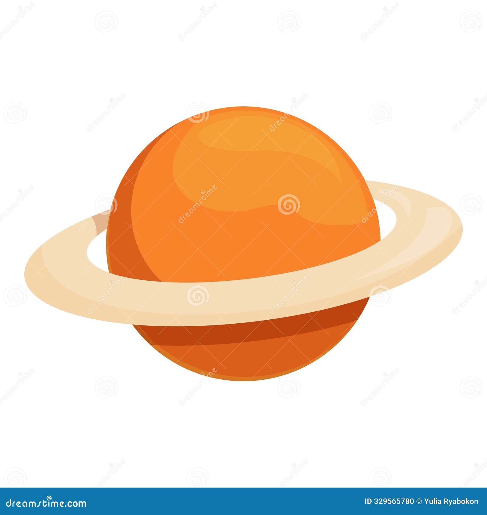 Orange Planet with Ring Orbiting in Solar System Stock Vector ...
