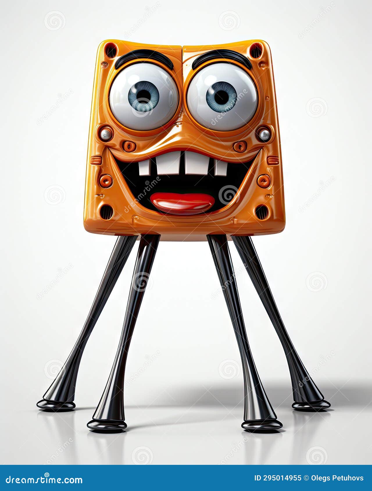 A Cartoon Orange Square with Eyes and a Smile on it S Face. Generative ...