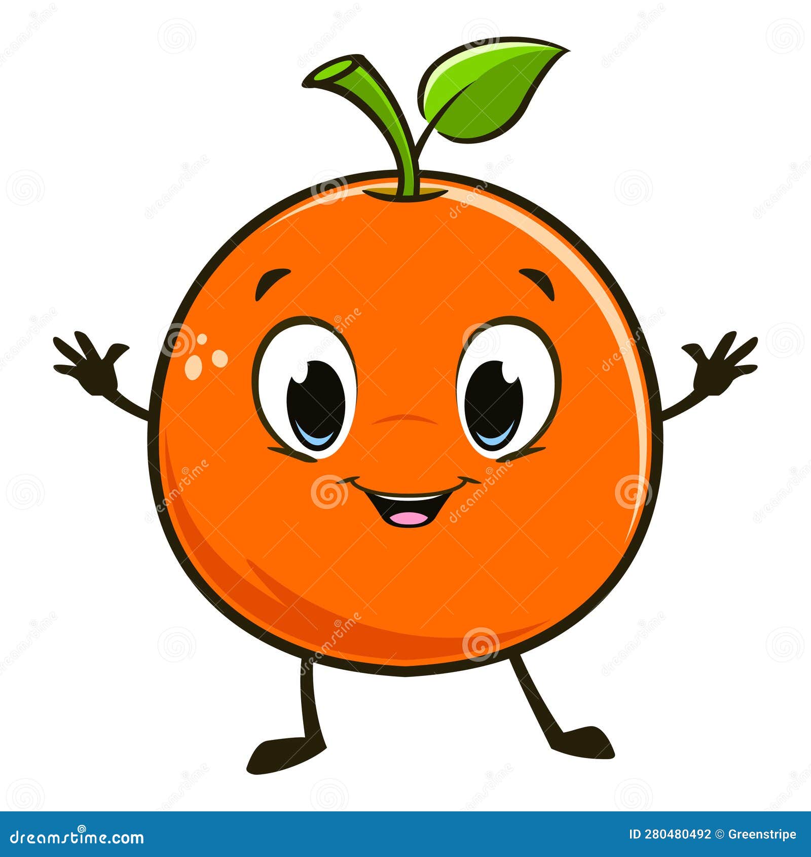 Cartoon Orange stock vector. Illustration of orange - 280480492