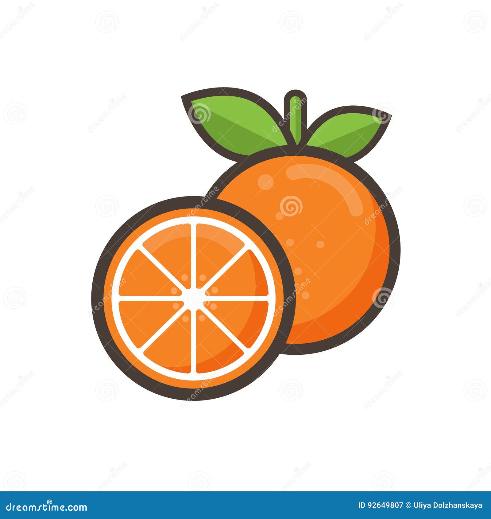 Cartoon orange vector stock vector. Illustration of green - 92649807