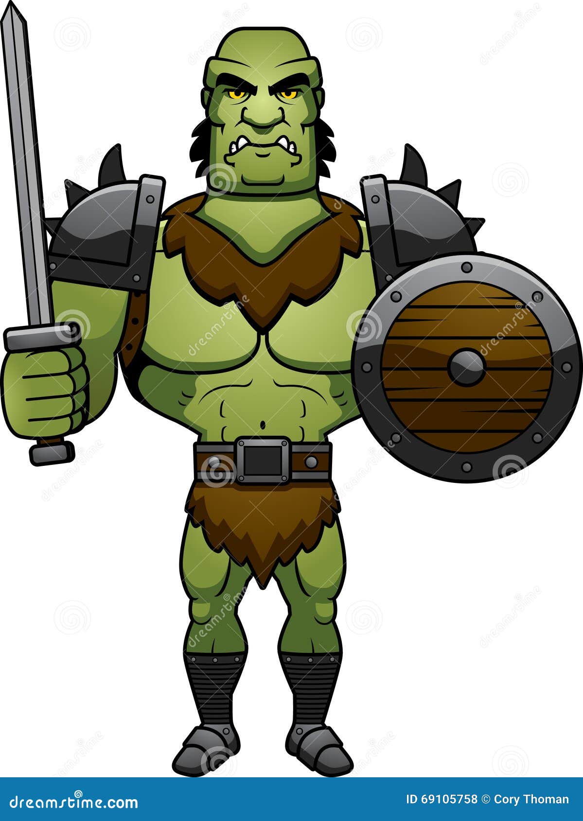 Cartoon Orc Battle stock vector. Illustration of vector - 69105758