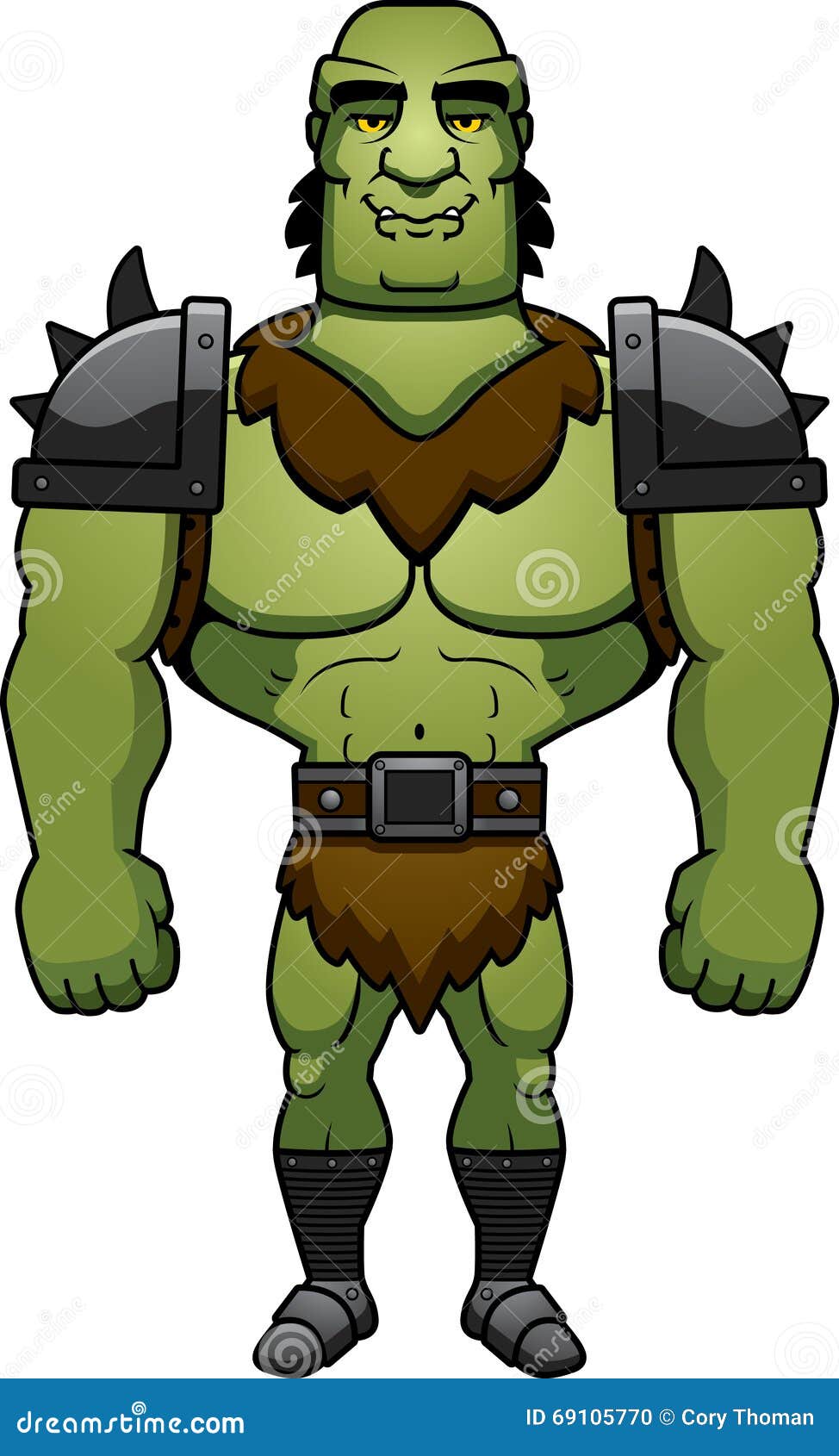 Cartoon Orc Smiling stock vector. Illustration of vector - 69105770