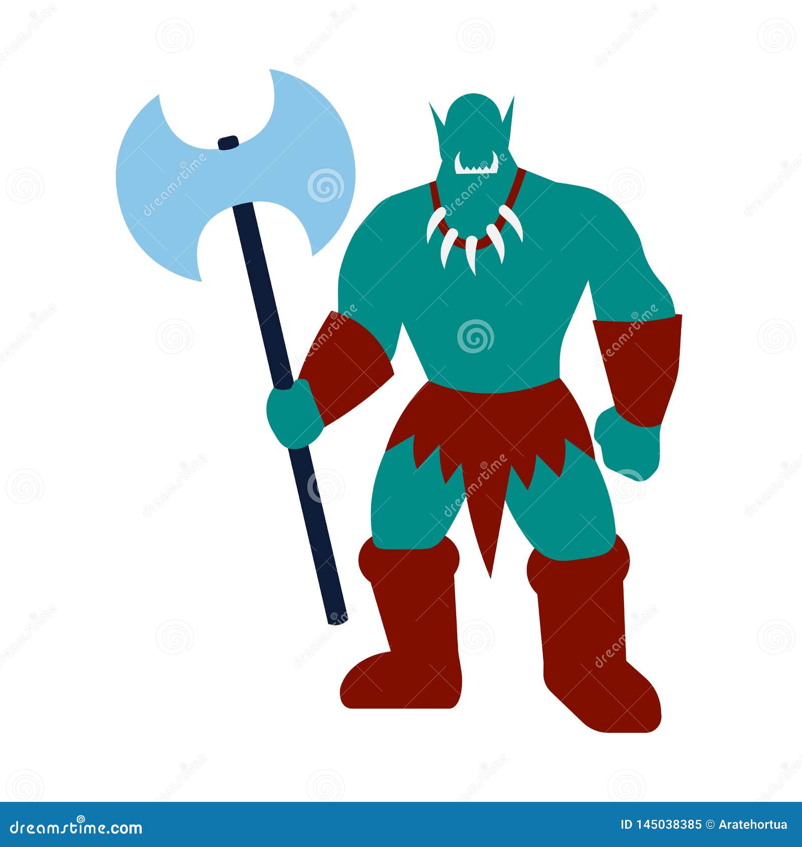 Cartoon Orc Video Game Character Isolated Stock Vector - Illustration ...