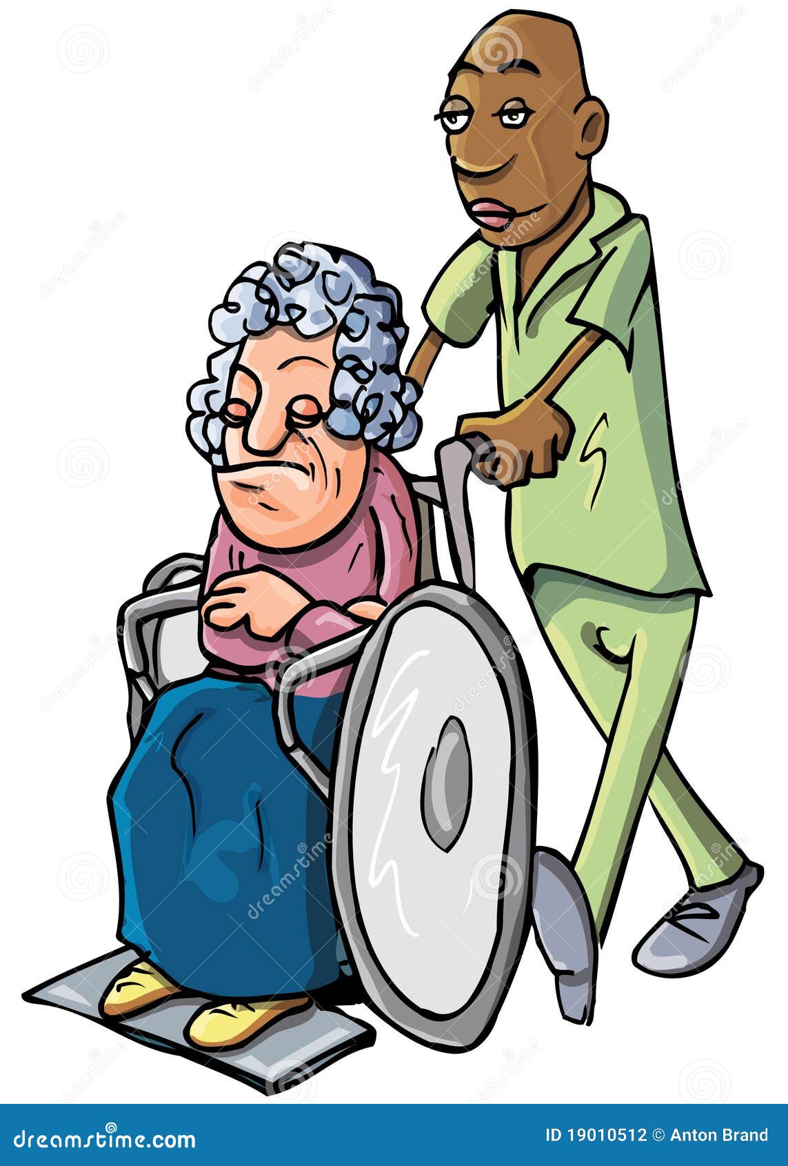 Cartoon Of Man Pushing Empty Cart Vector Illustration | CartoonDealer ...