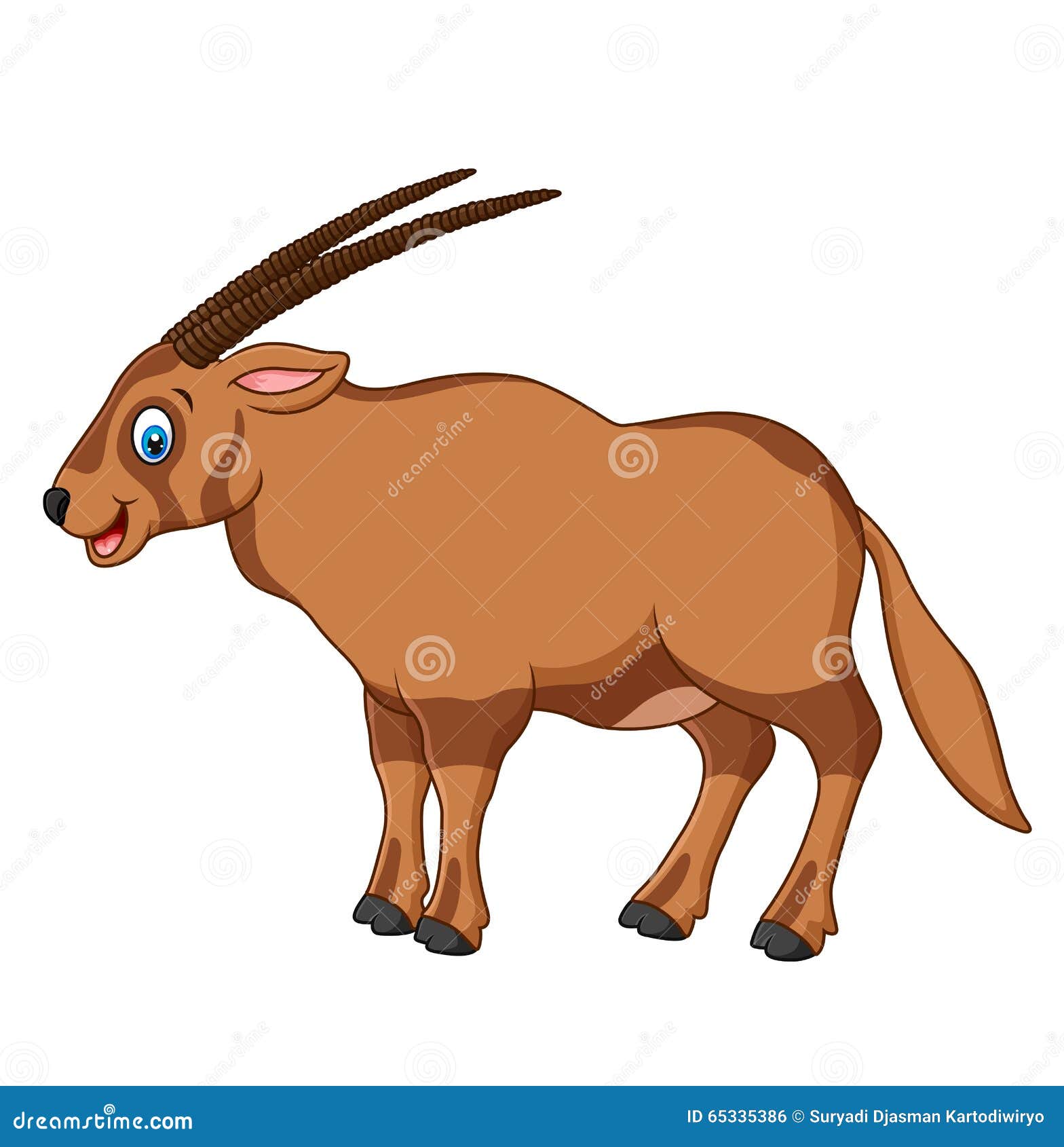 Cartoon Oryx Isolated stock vector. Illustration of simple - 65335386