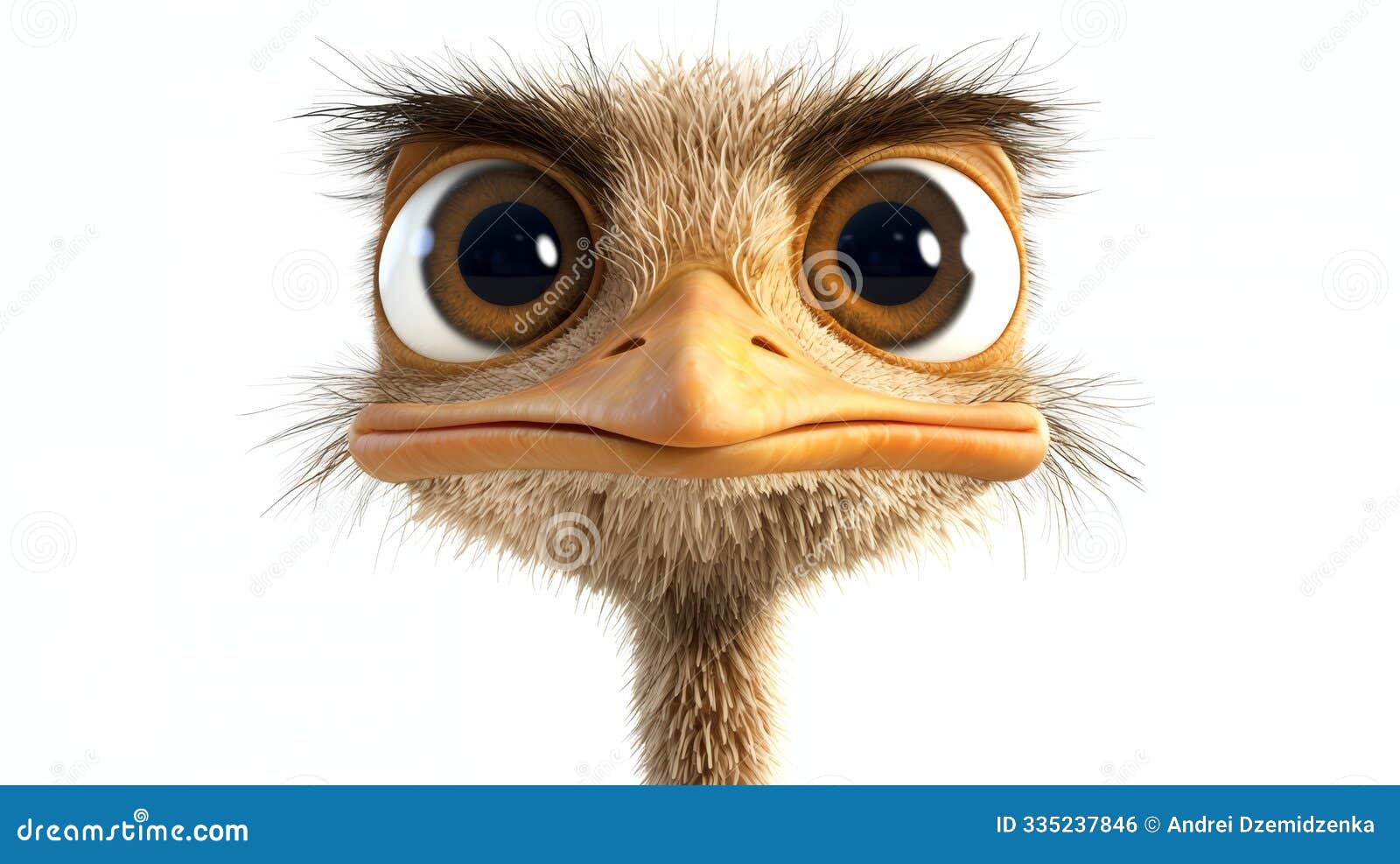 Cartoon Ostrich Character Against a Transparent Background Stock Photo ...