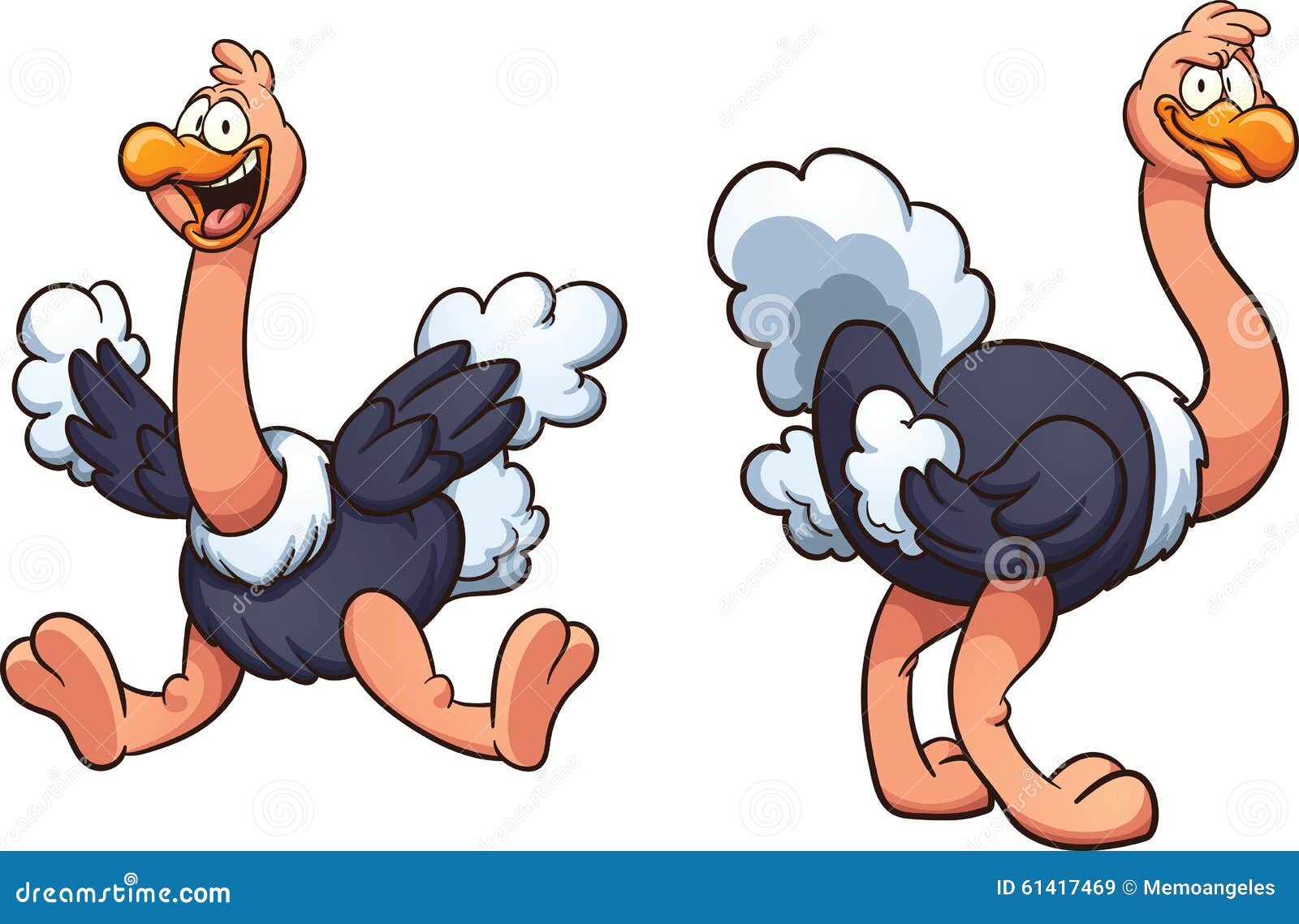 Cartoon ostrich stock vector. Illustration of ostrich - 61417469