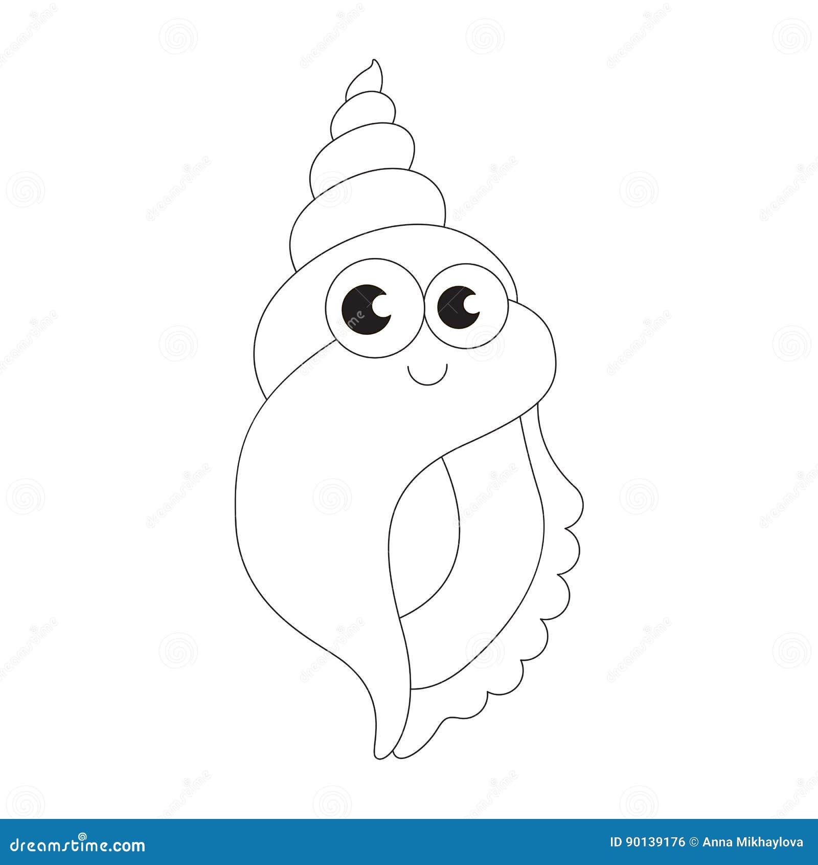 Seashell Set. Cartoon Scallops. Tropical Conch Sea Snail Oyster Clam ...