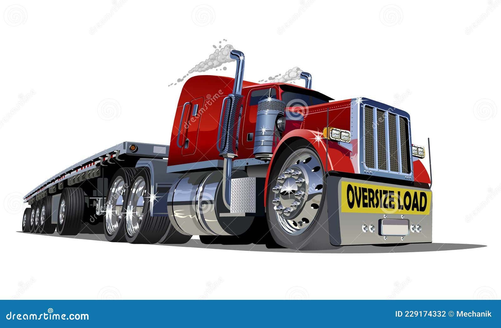 Cartoon Oversize Load Transporter Stock Vector - Illustration of ...