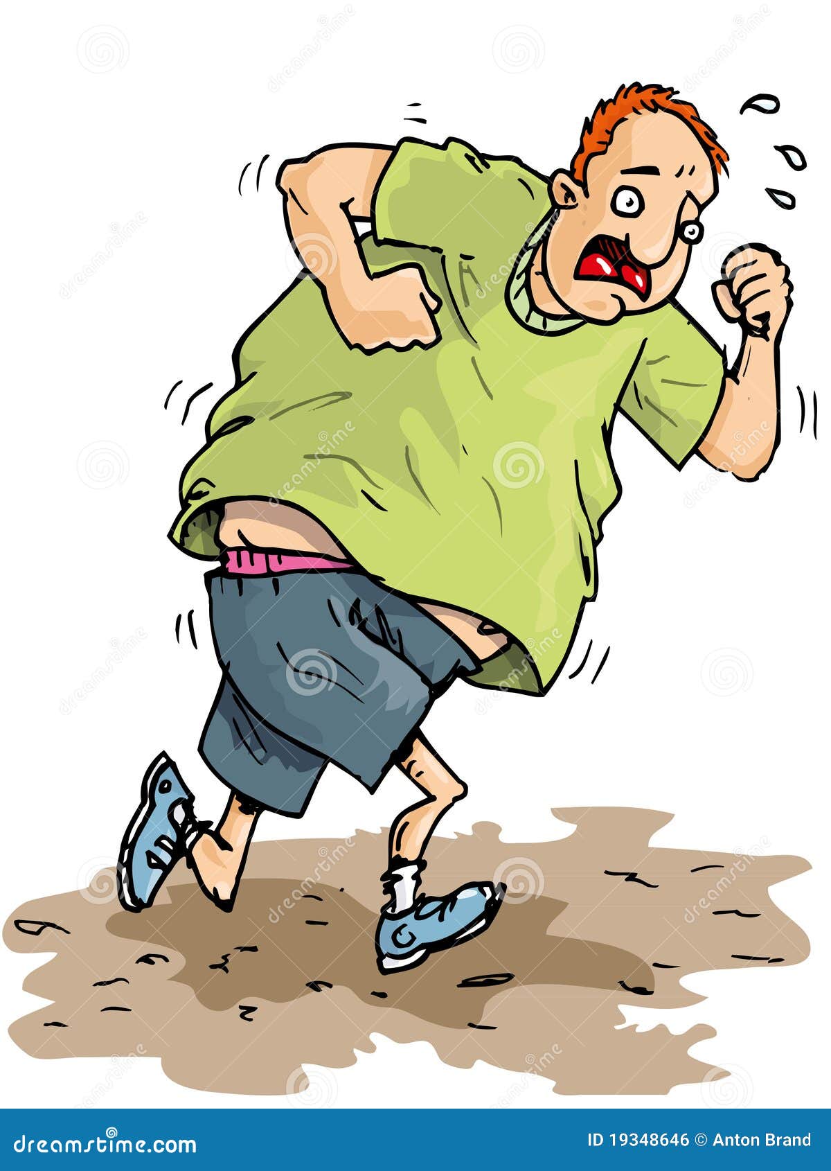 Cartoon of Overweight Runner Stock Vector - Illustration of food ...