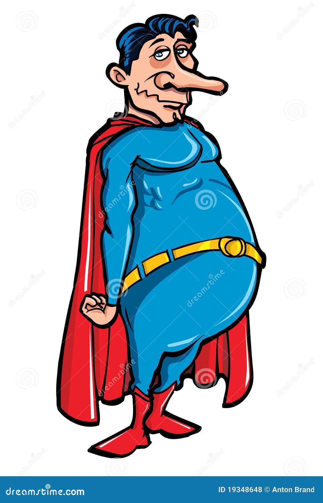 Cartoon of Overweight Superhero Stock Vector - Illustration of ...