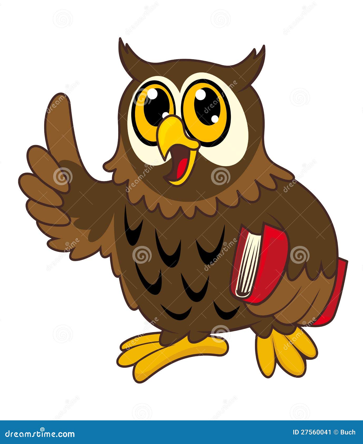 Cartoon owl bird with book stock vector. Illustration of cartoon - 27560041