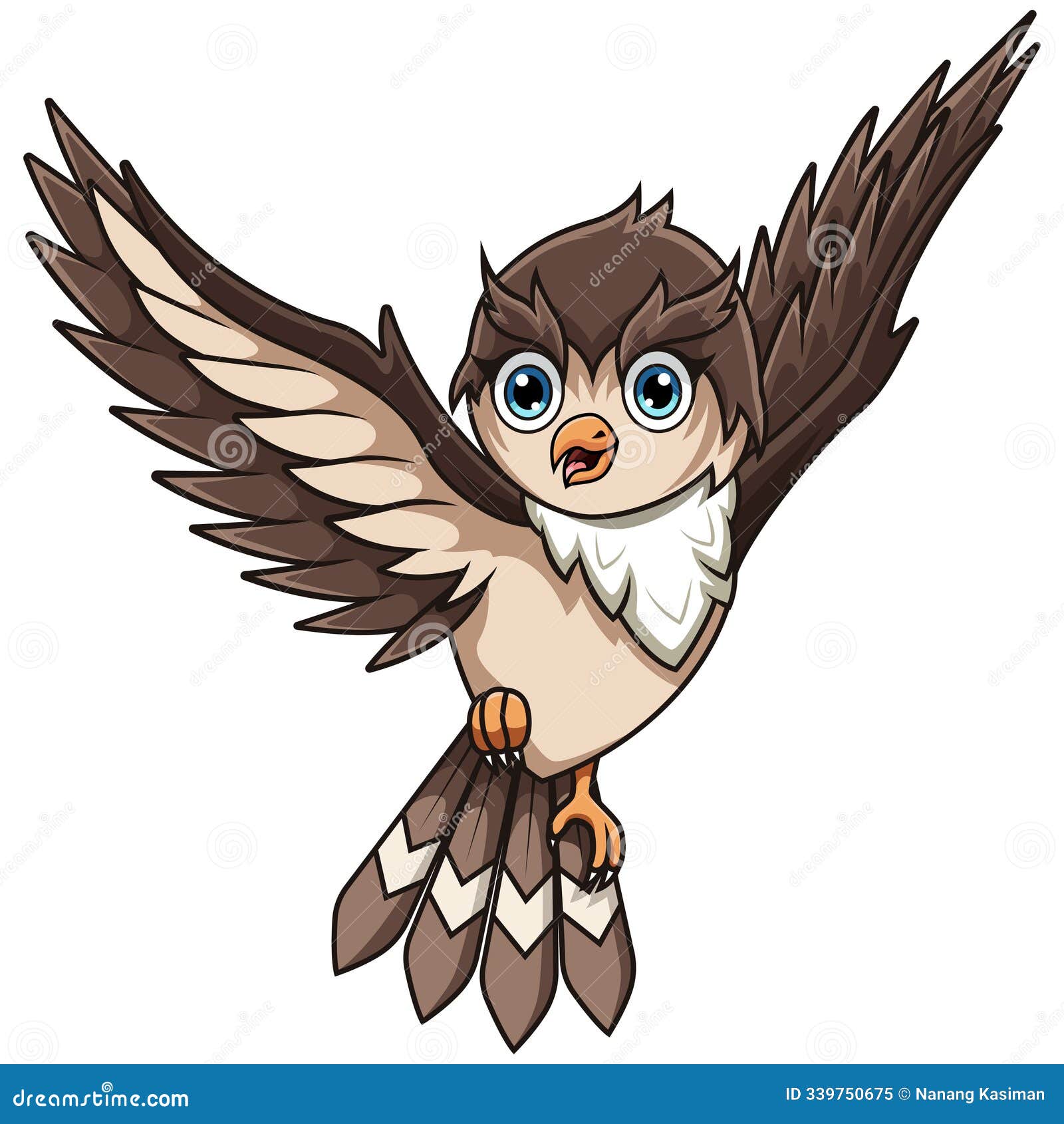 Cartoon owl flying stock illustration. Illustration of graphic - 339750675