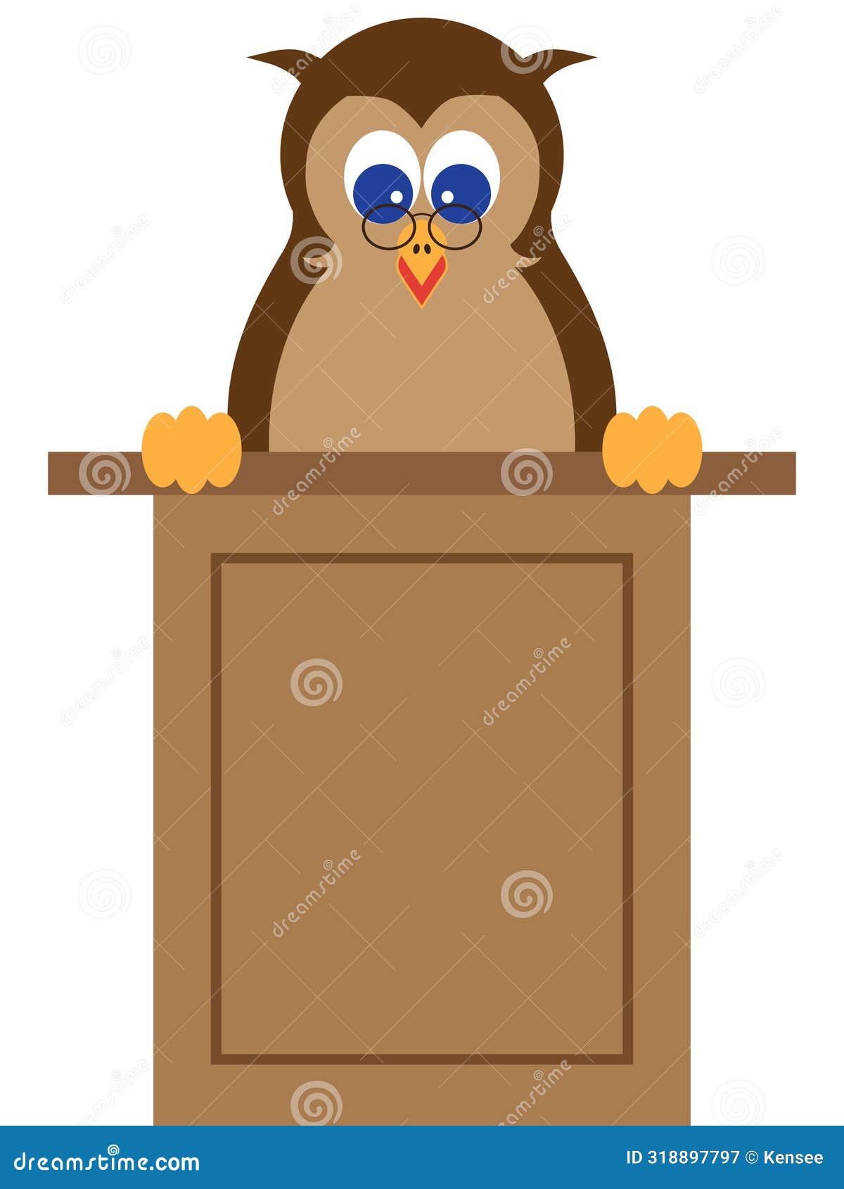 Cartoon Owl Making Speech stock vector. Illustration of commencement ...