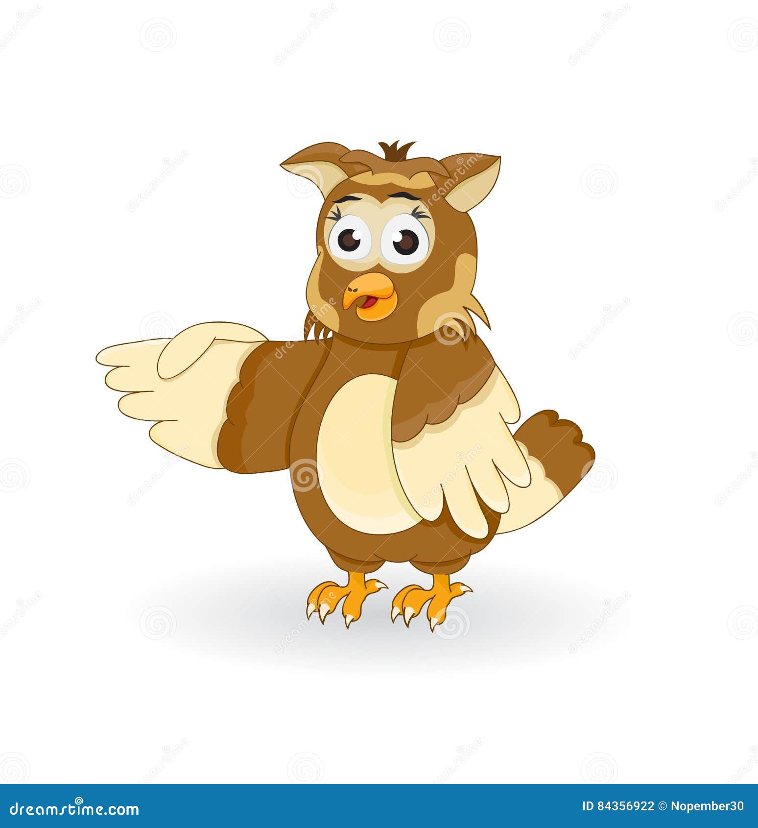 Cartoon owl pointing stock vector. Illustration of standing - 84356922
