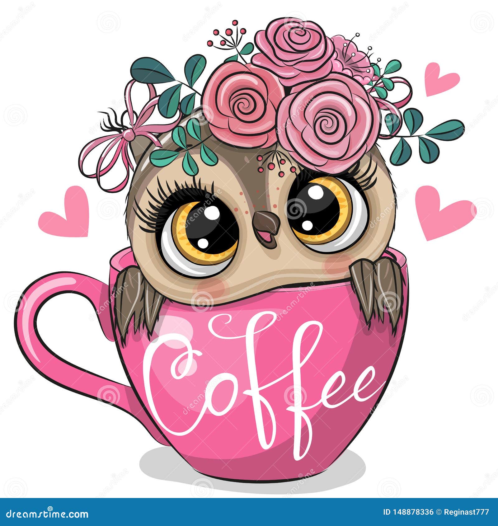 Cartoon Owl is Sitting in a Cup of Coffee Stock Vector - Illustration ... Cartoon Owl is Sitting in a Cup of Coffee Stock Vector - Illustration ...