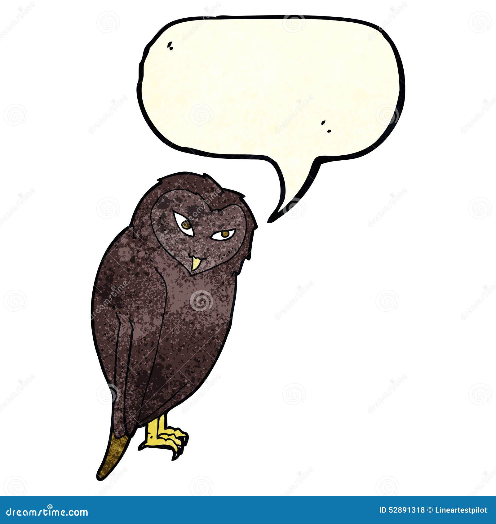 Cartoon Owl with Speech Bubble Stock Illustration - Illustration of ...