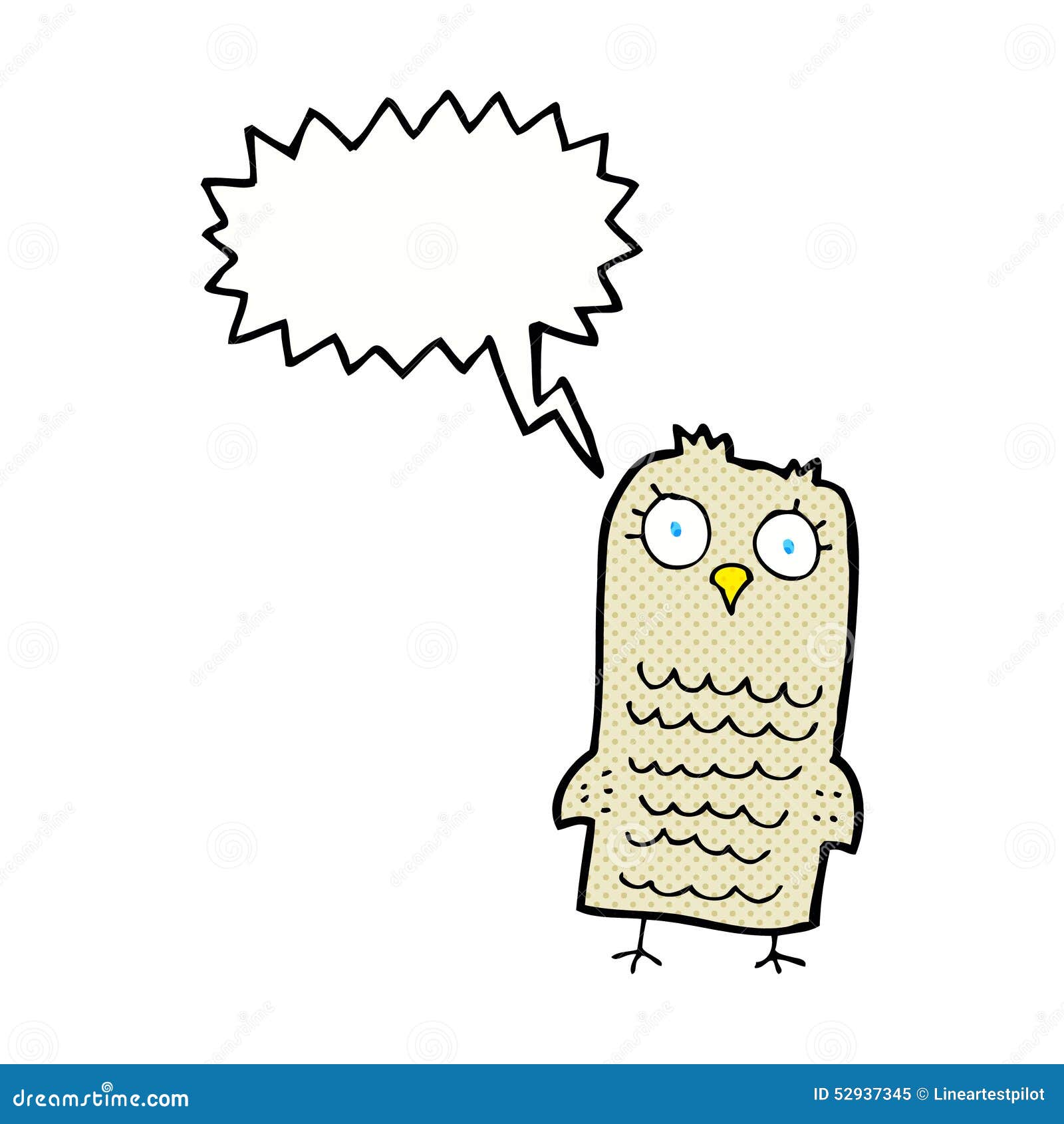Cartoon Owl with Speech Bubble Stock Illustration - Illustration of ...