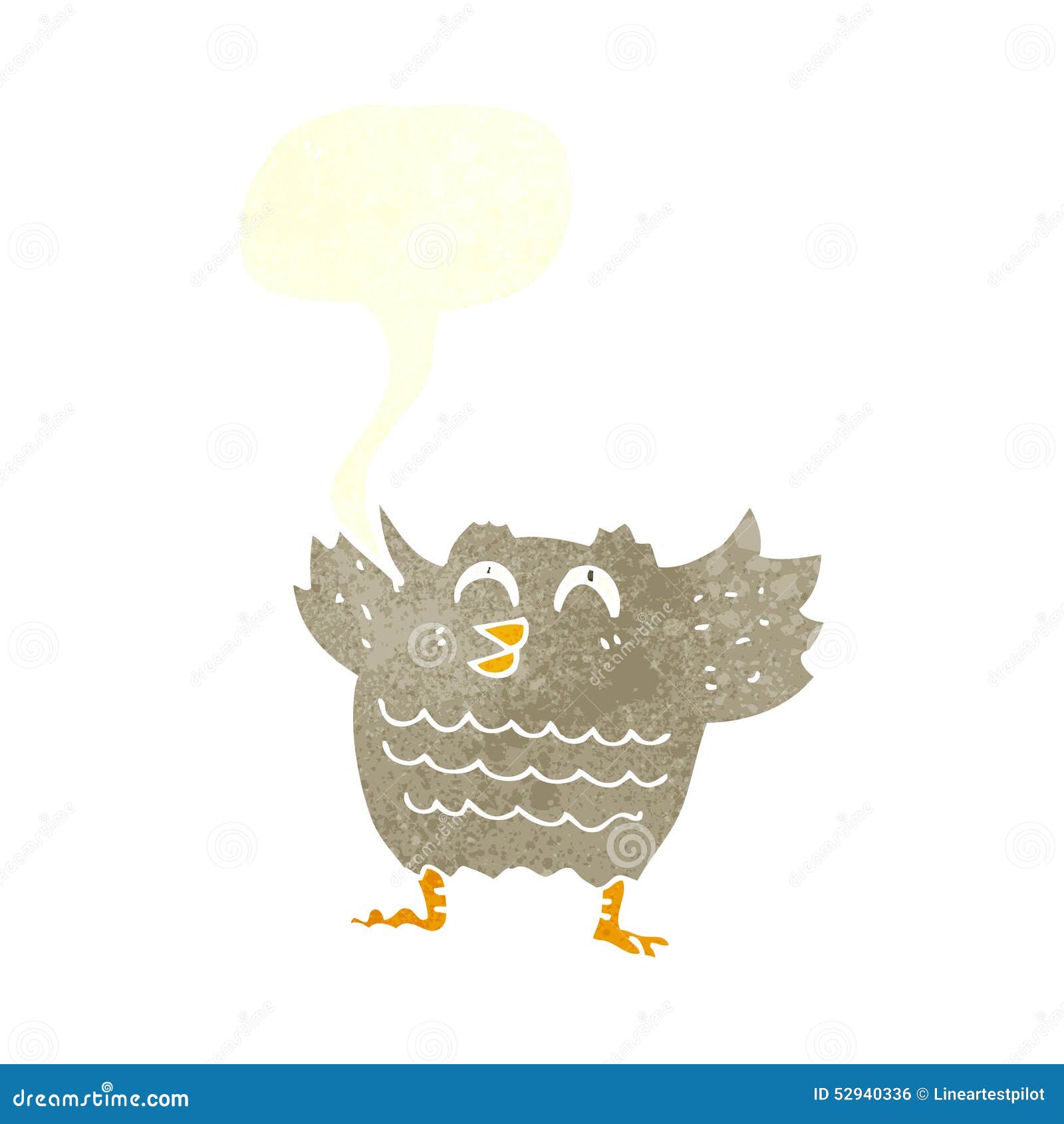 Cartoon Owl with Speech Bubble Stock Illustration - Illustration of ...